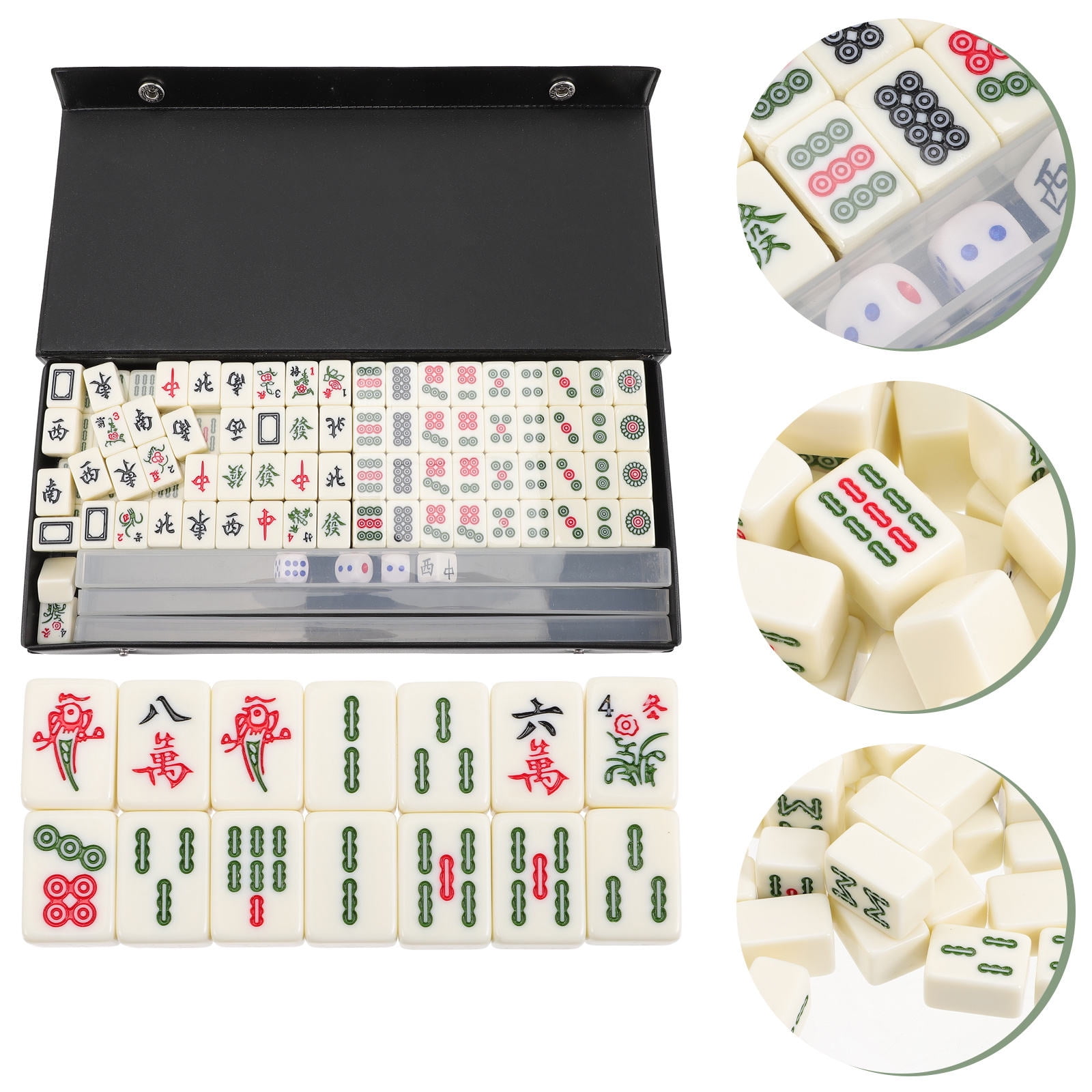 OUNONA 1 Set of Chinese Mahjong Set Mini Mahjong Kit Travel Mahjong Set ...