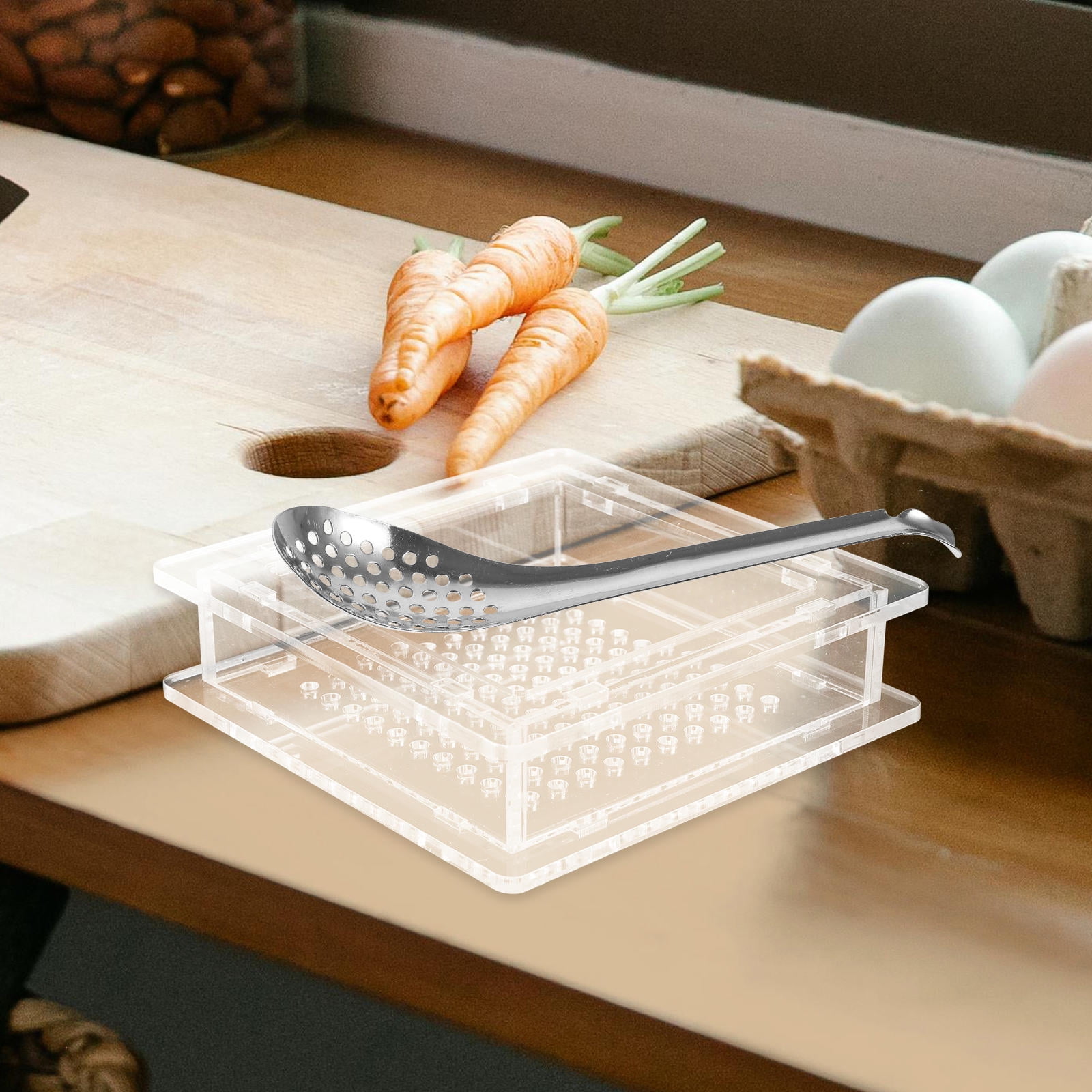 OUNONA 1 Set of Clear Caviar Maker Box 100-Hole Caviar Making Case ...