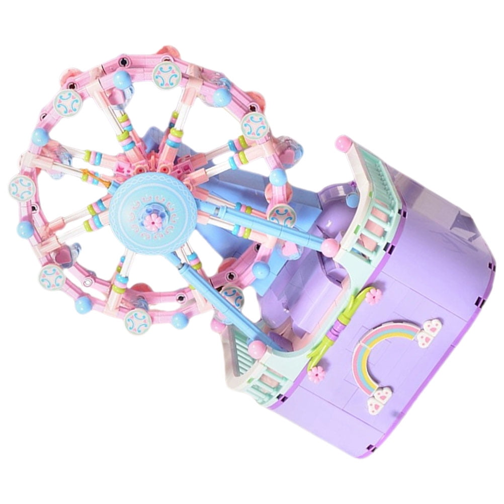 OUNONA DIY Ferris Wheel Building Blocks Set for Kids Violet Plastic Toy ...