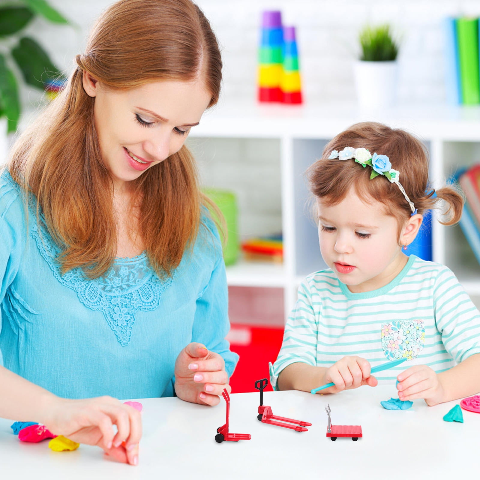 OUNONA 1 Set of Miniature Forklift Platform Cart Hand Pulley Toy Mini ...