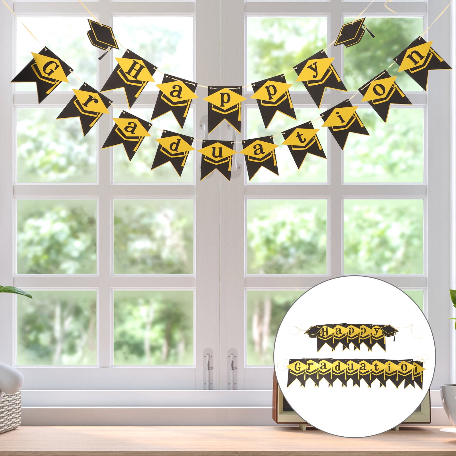 OUNONA 1 Set of Paper Graduation Banner Hanging Banner Decorative ...