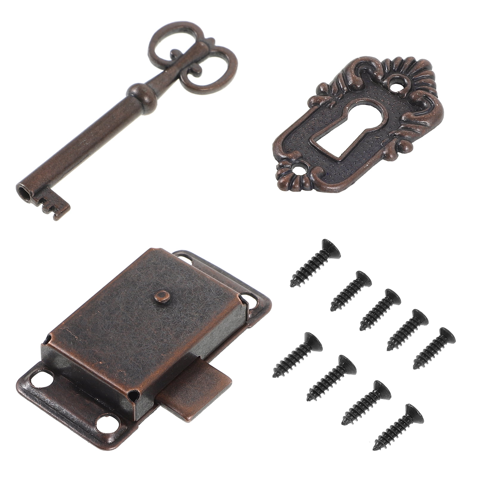 OUNONA 1 Set of Vintage Cabinet Locks Vintage Lock Set Cabinet Doors ...