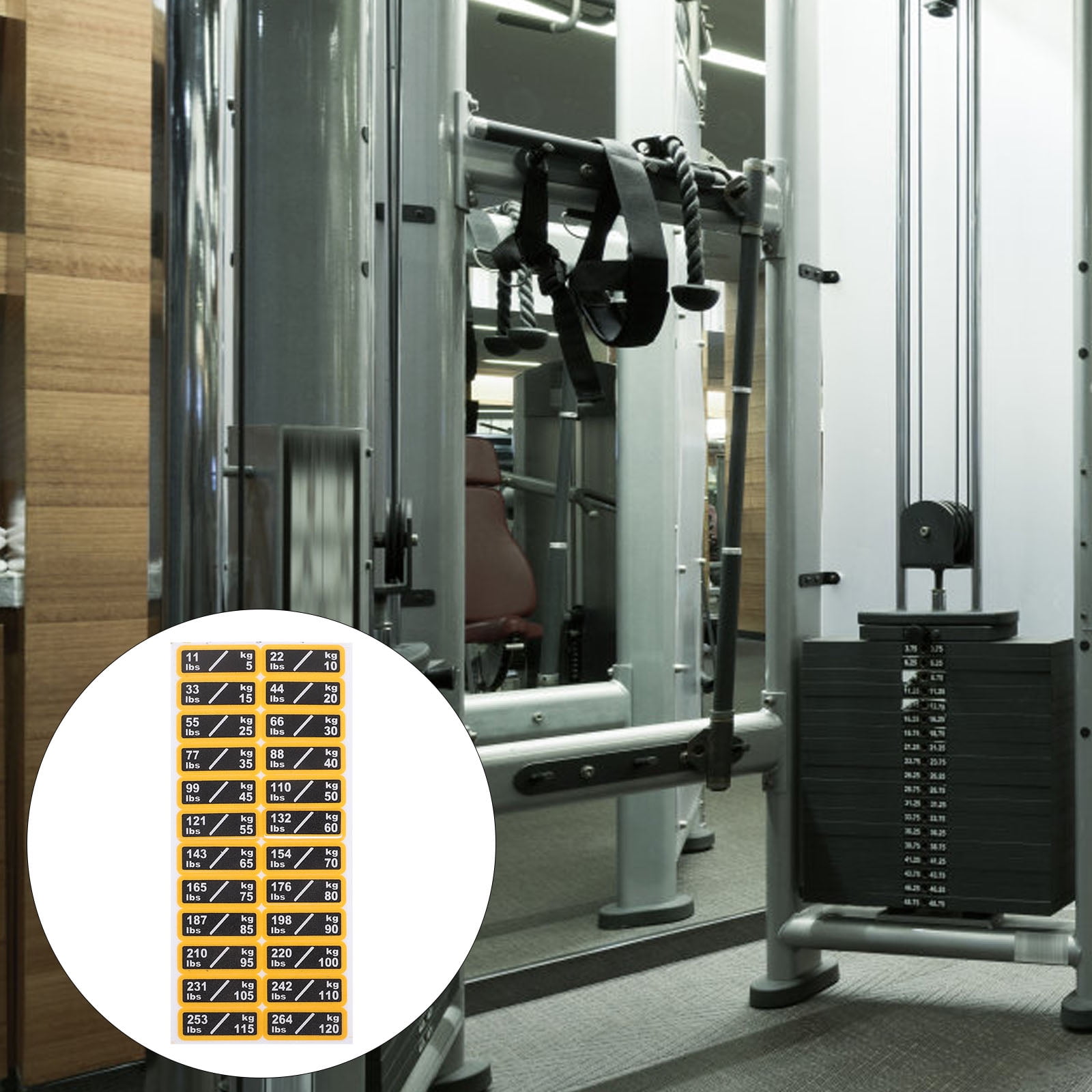 WEAVILUX Number Stickers Weight Block Sticker Black PVC 1 Sheet ...