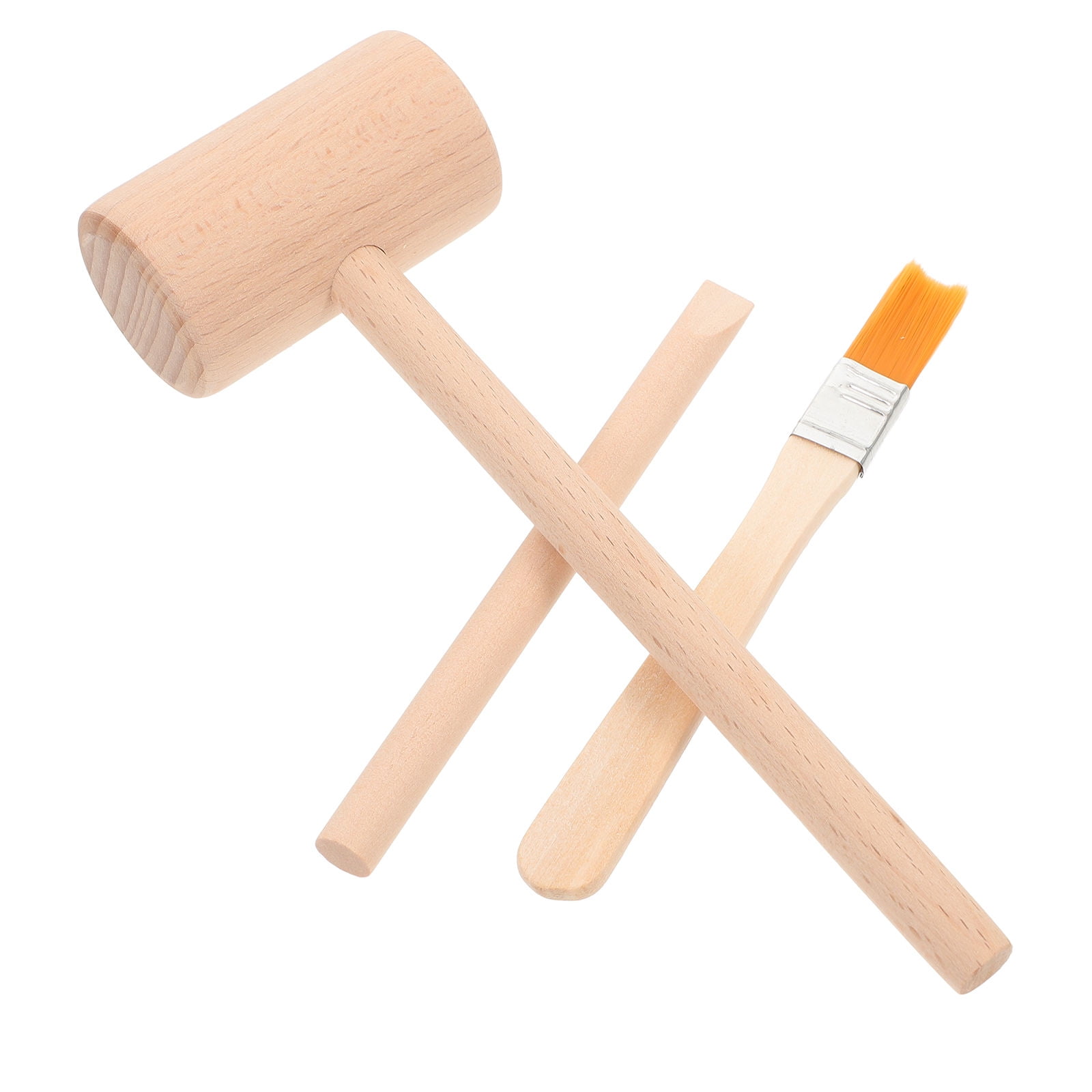 OUNONA 1 Set of Kids Wooden Dig Tool Toy Kit with Hammer Brush and ...