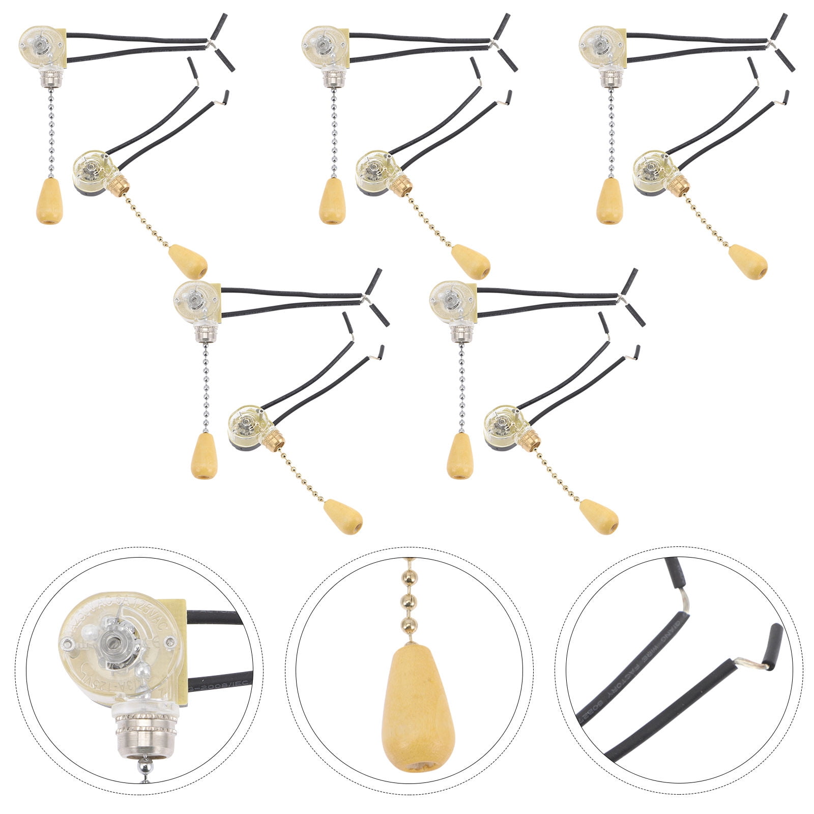 OUNONA 10 Assorted Color Lamp Pull Chains for Ceiling Fan Replacement ...