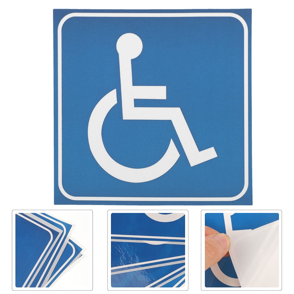 OUNONA 10 Blue Adhesive Disabled Wheelchair Stickers for Car Window ...
