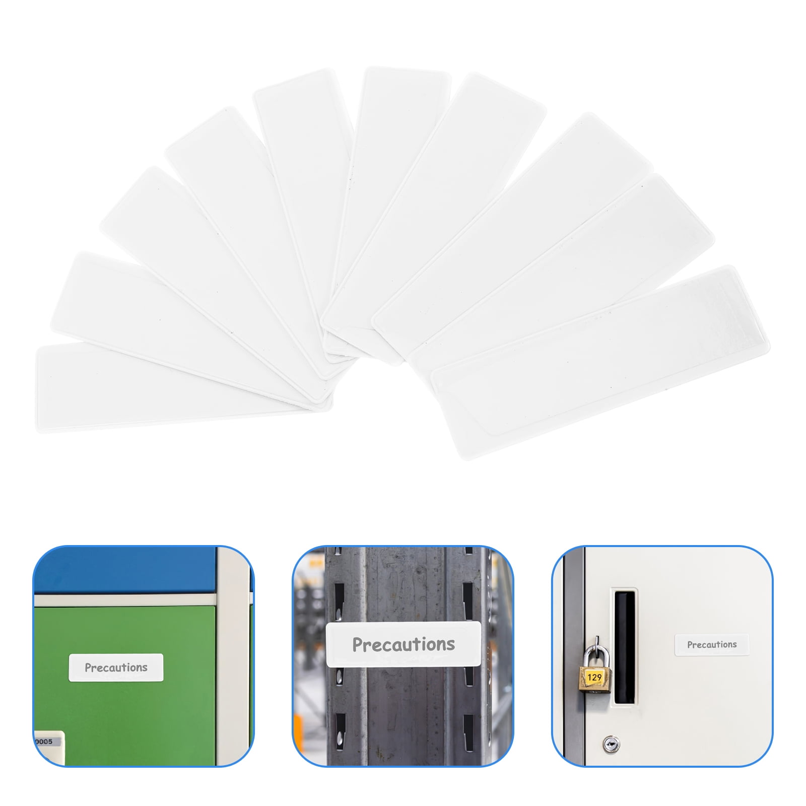 OUNONA 10 Metal File Label Strips Data Card Holders with Shelf Label ...
