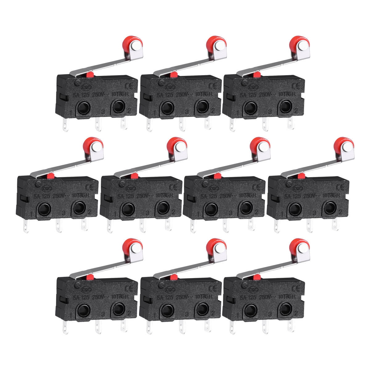 OUNONA 10 PCS Limit Switch Roller Lever Arm SPDT Snap Action Switch - Walmart.com
