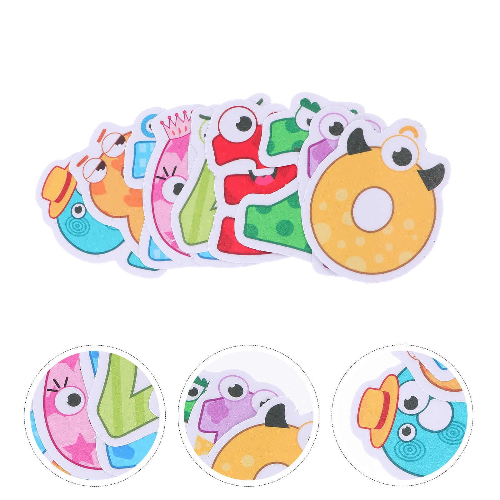OUNONA 10 PCS Shower Cartoon Digital Anti-slip Stickers Kids' Bath Toys ...