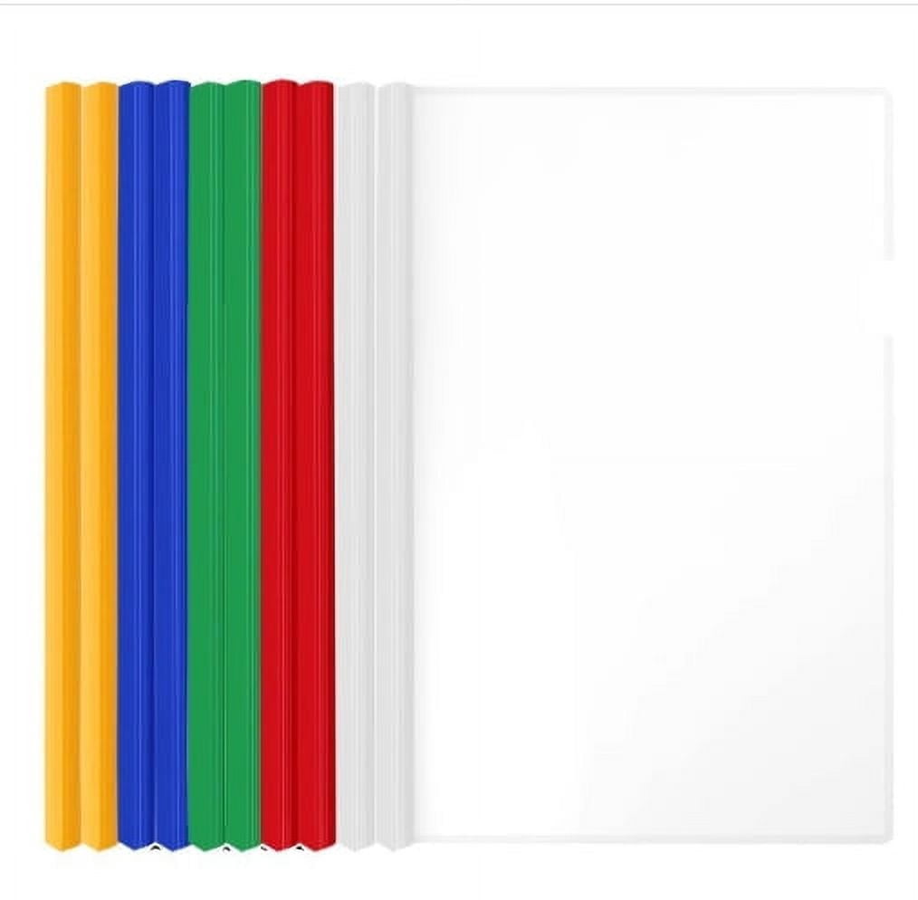 OUNONA 10-Pack Transparent Plastic Slide Binder A4 File Folders with ...