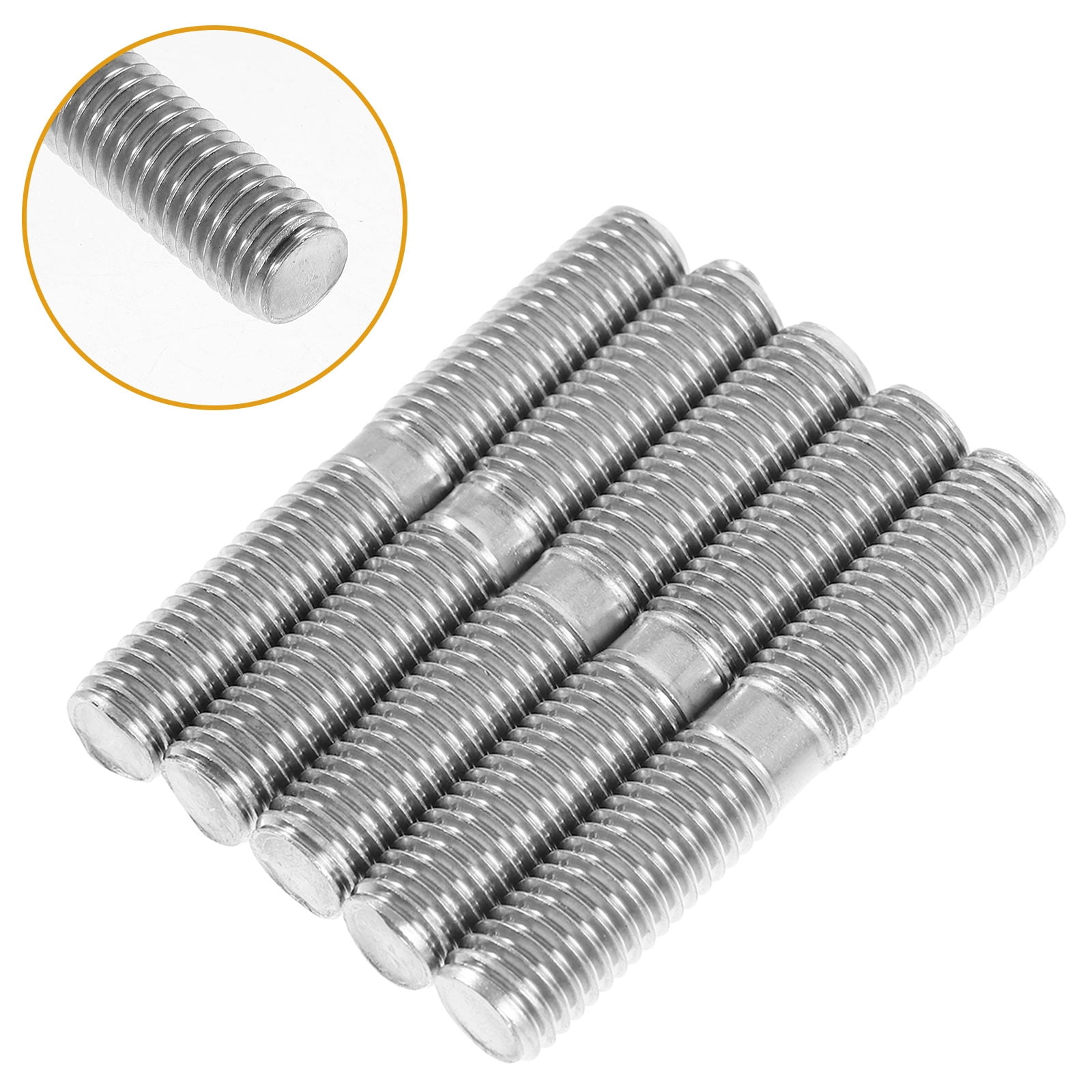 OUNONA 10 Pcs Double End Threaded Stud Screw Bolt Double-headed ...