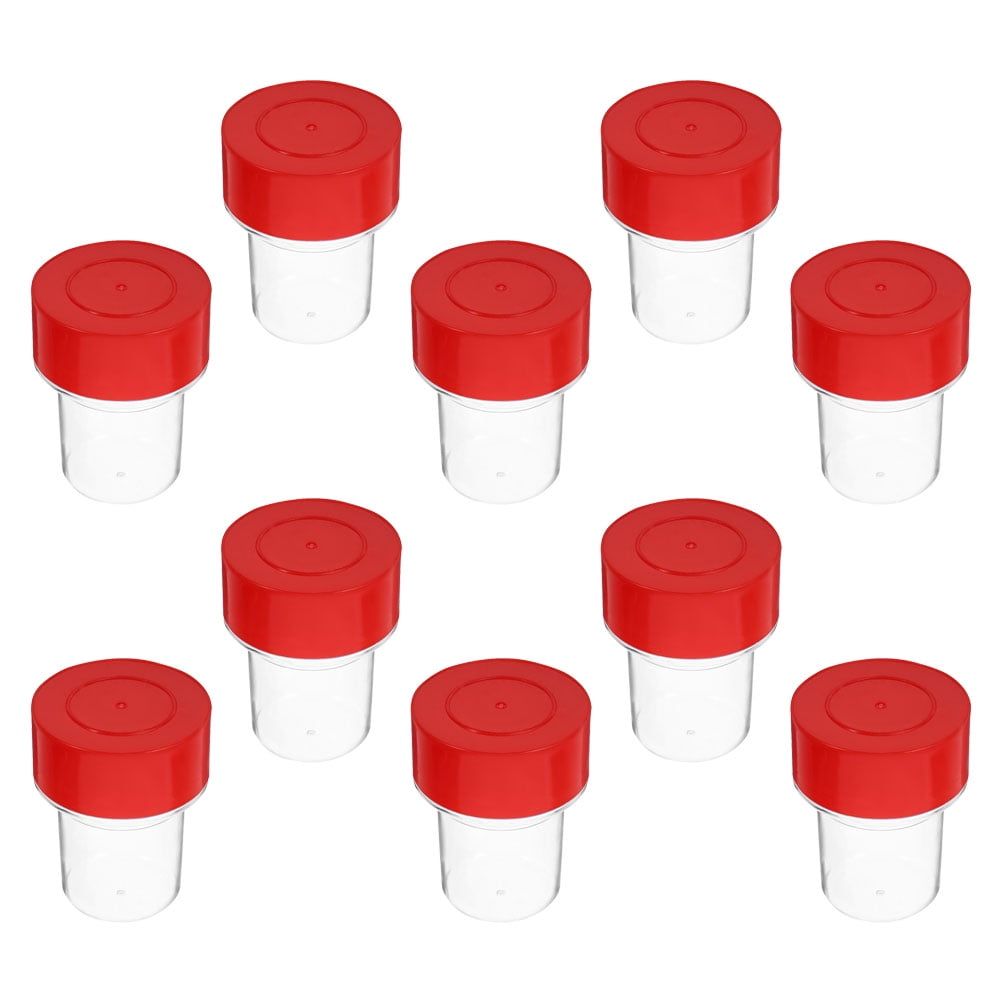 OUNONA 10 Pcs Empty Stamp Container Clear Storage Containers Office Red ...