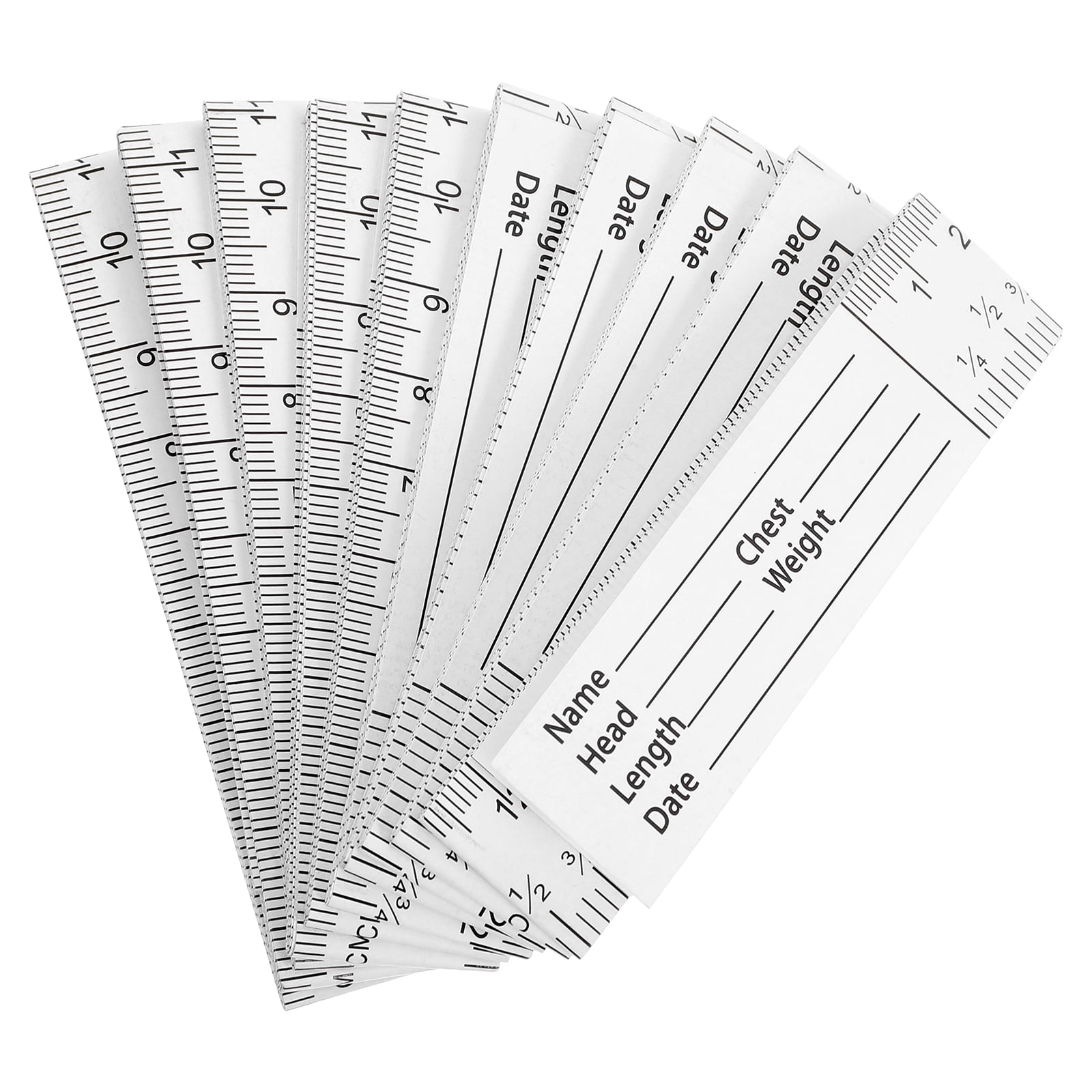 OUNONA 10 Pcs Graduation Paper Ruler Scale Rice Public-English Tape ...