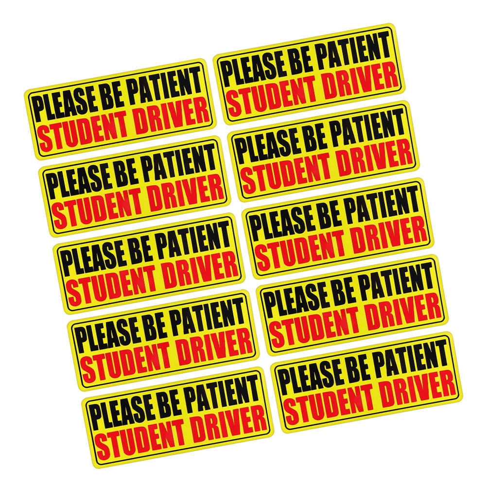 OUNONA 10 Pcs Magnetic Car Please Be Patient Student Drivers Stickers ...