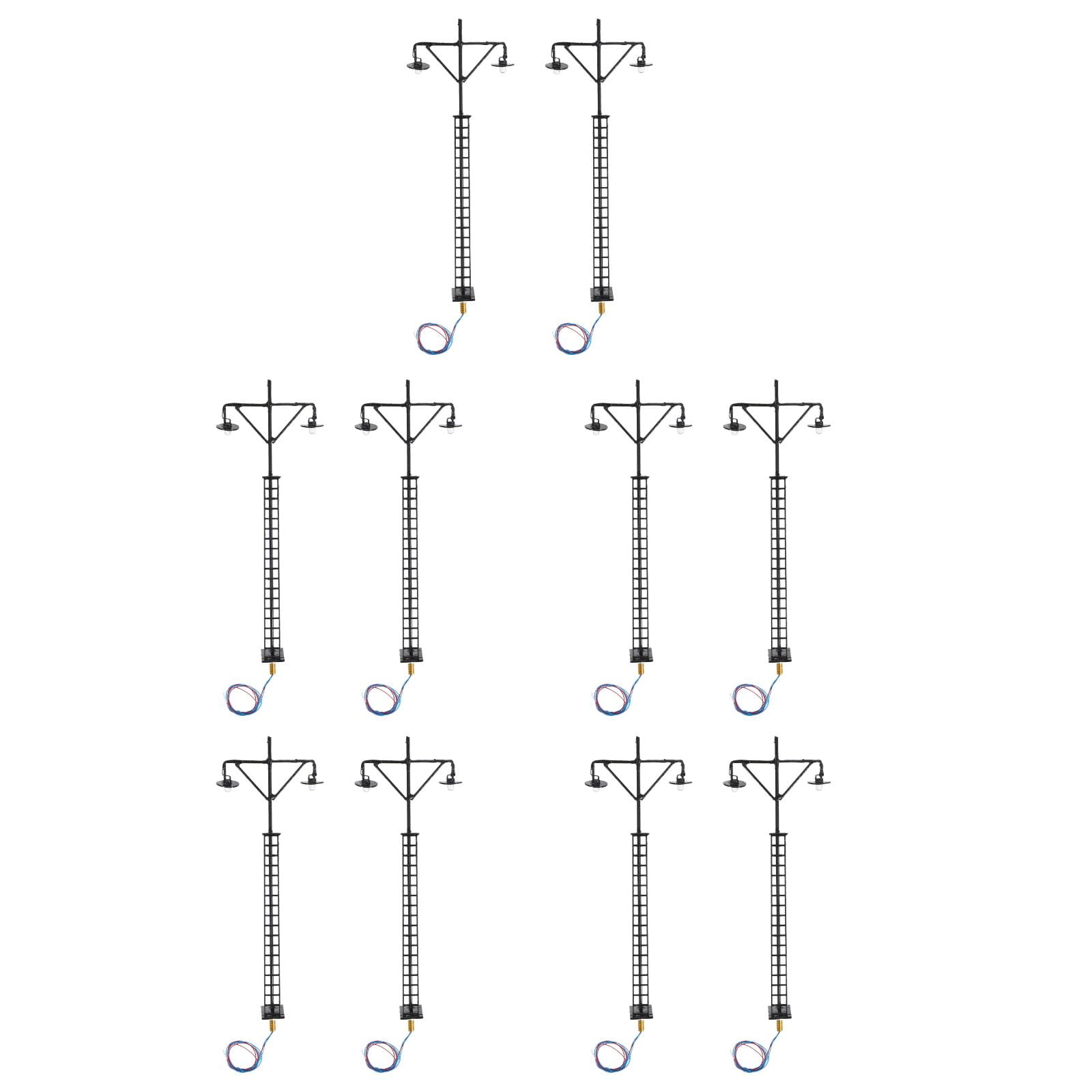 OUNONA 10 Pcs Model Railroad Train Lamp Post Model Small Railroad Light ...