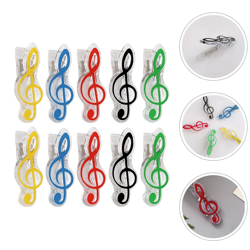 OUNONA 10 Pcs Musical Notes Paper Clips Shaped Office Student - Walmart.com