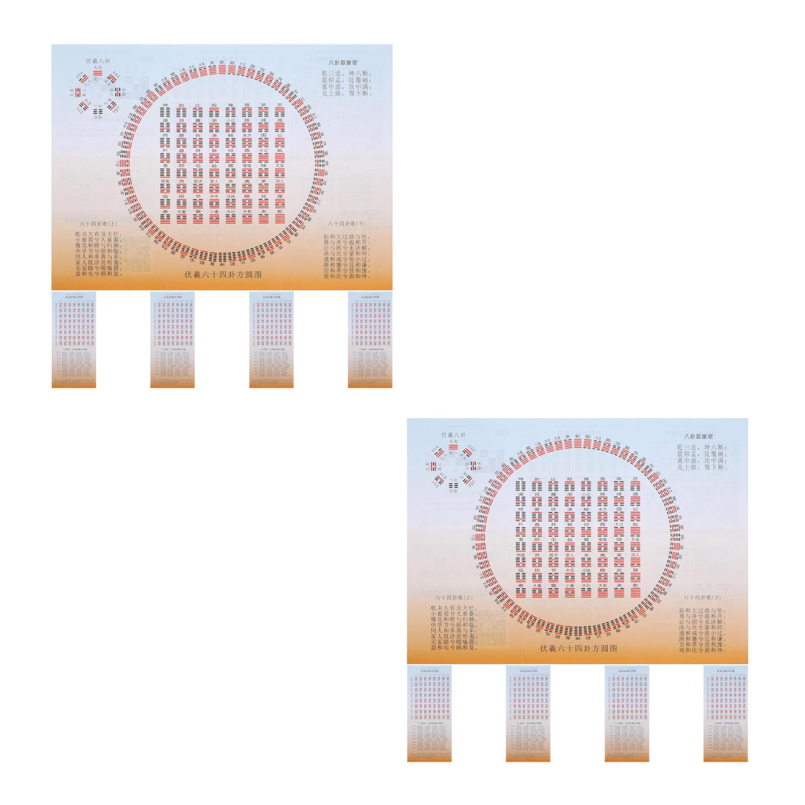 OUNONA 10 Pcs Paper I Ching Text with 64 Hexagrams Beautifully ...