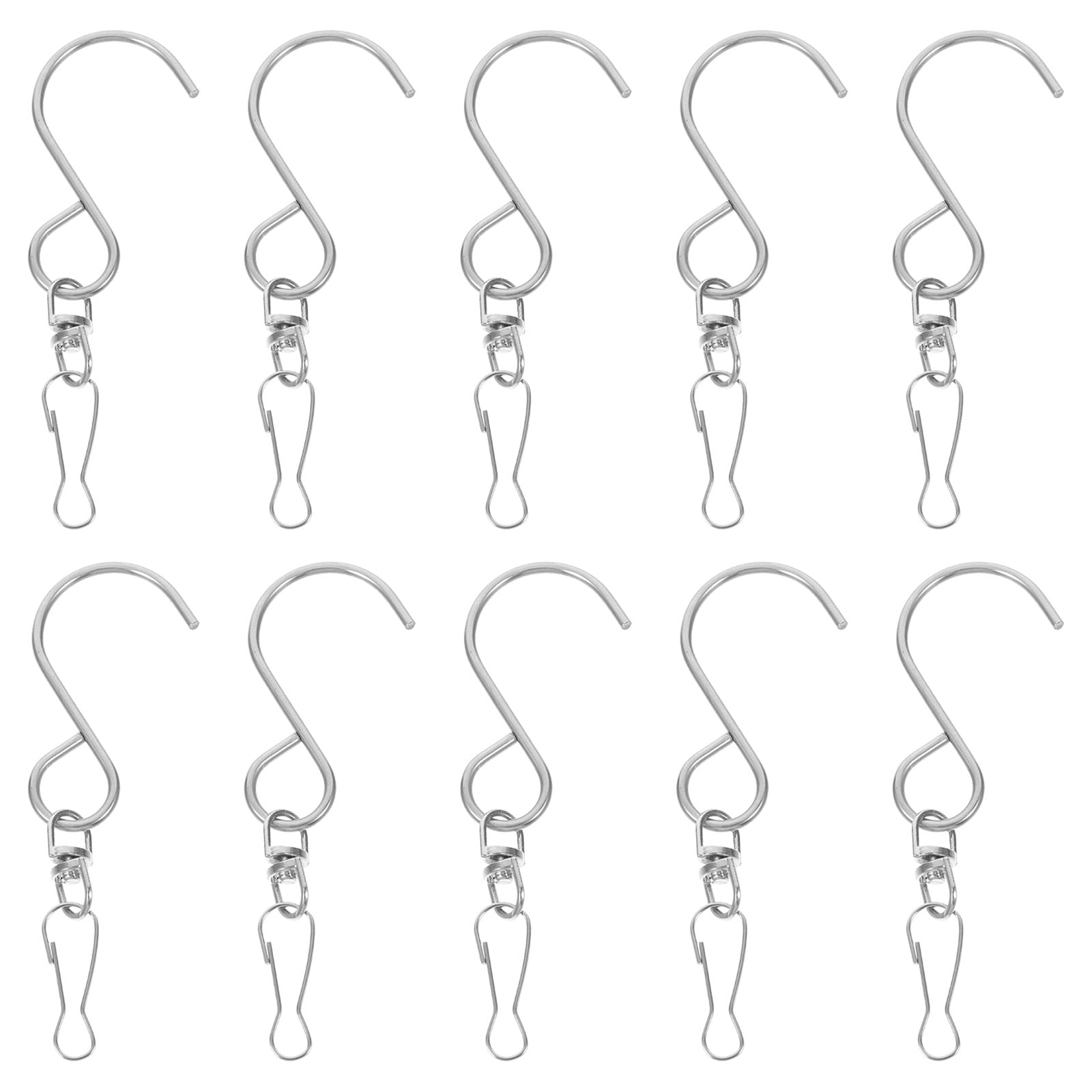 OUNONA 10 Pcs Swivel Hooks Clips Wind Spinner S Hook Clips Wind Chimes ...