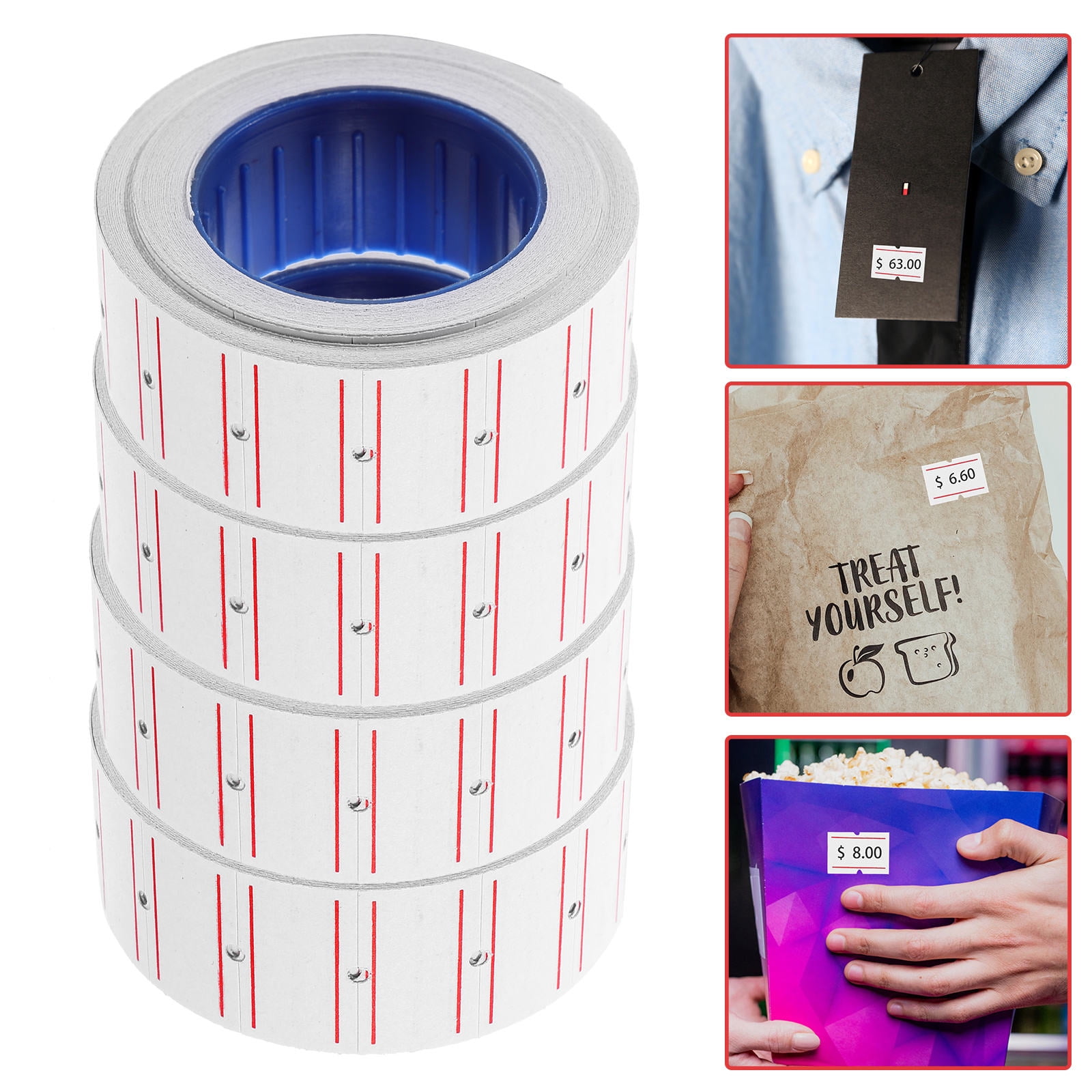 OUNONA 10 Rolls Price Labels Supermarket Tag Paper Marking Tags ...