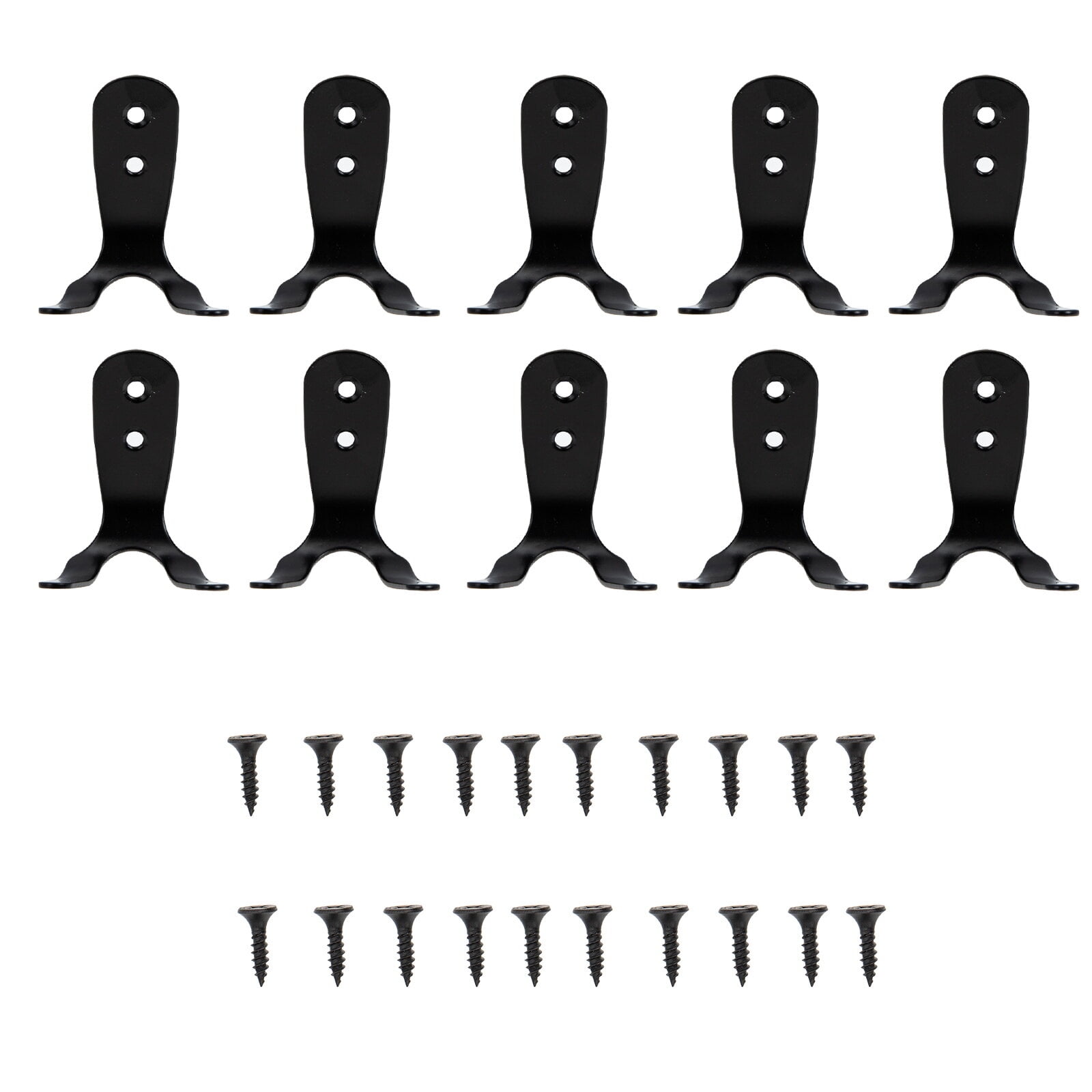 OUNONA 10 Sets Heavy Duty Hook Wall Mount Hanger Shape Hooks Black ...