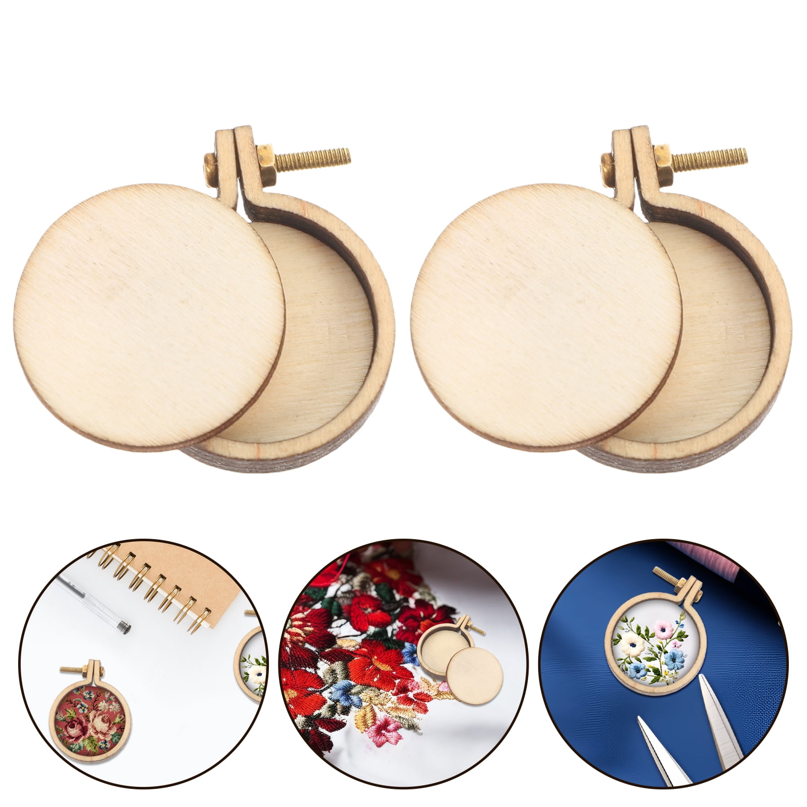 OUNONA 10 Sets Mini Crossing Stitch Hoops Miniature Embroidery Ring ...
