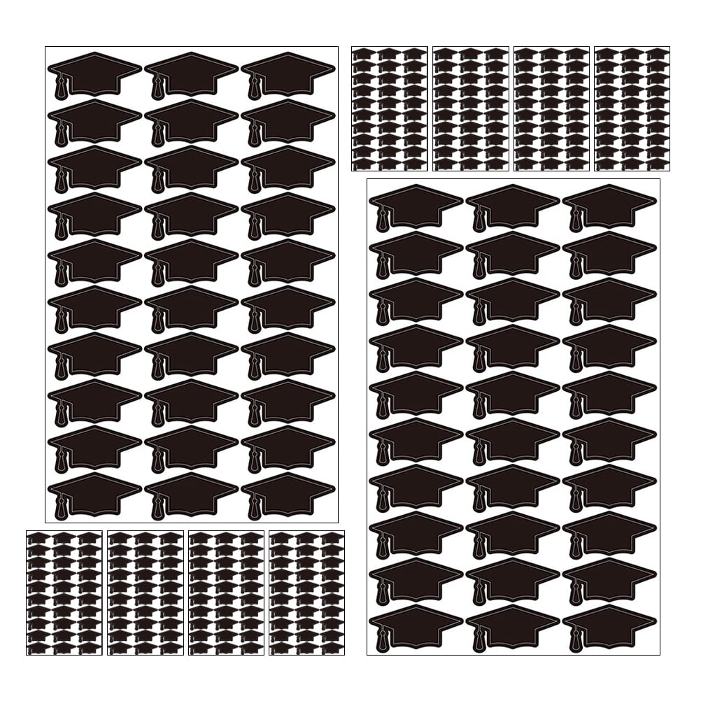 OUNONA 10 Sheets Doctorial Hat Stickers for Graduation Personalize ...