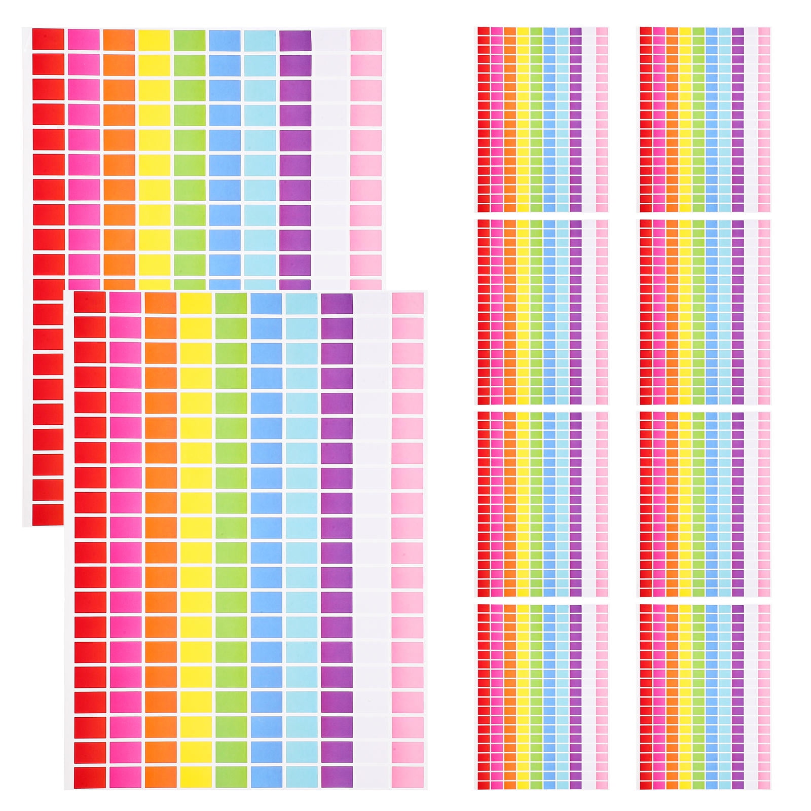 OUNONA 10 Sheets of Colored Stickers Labels Removable Stickers ...