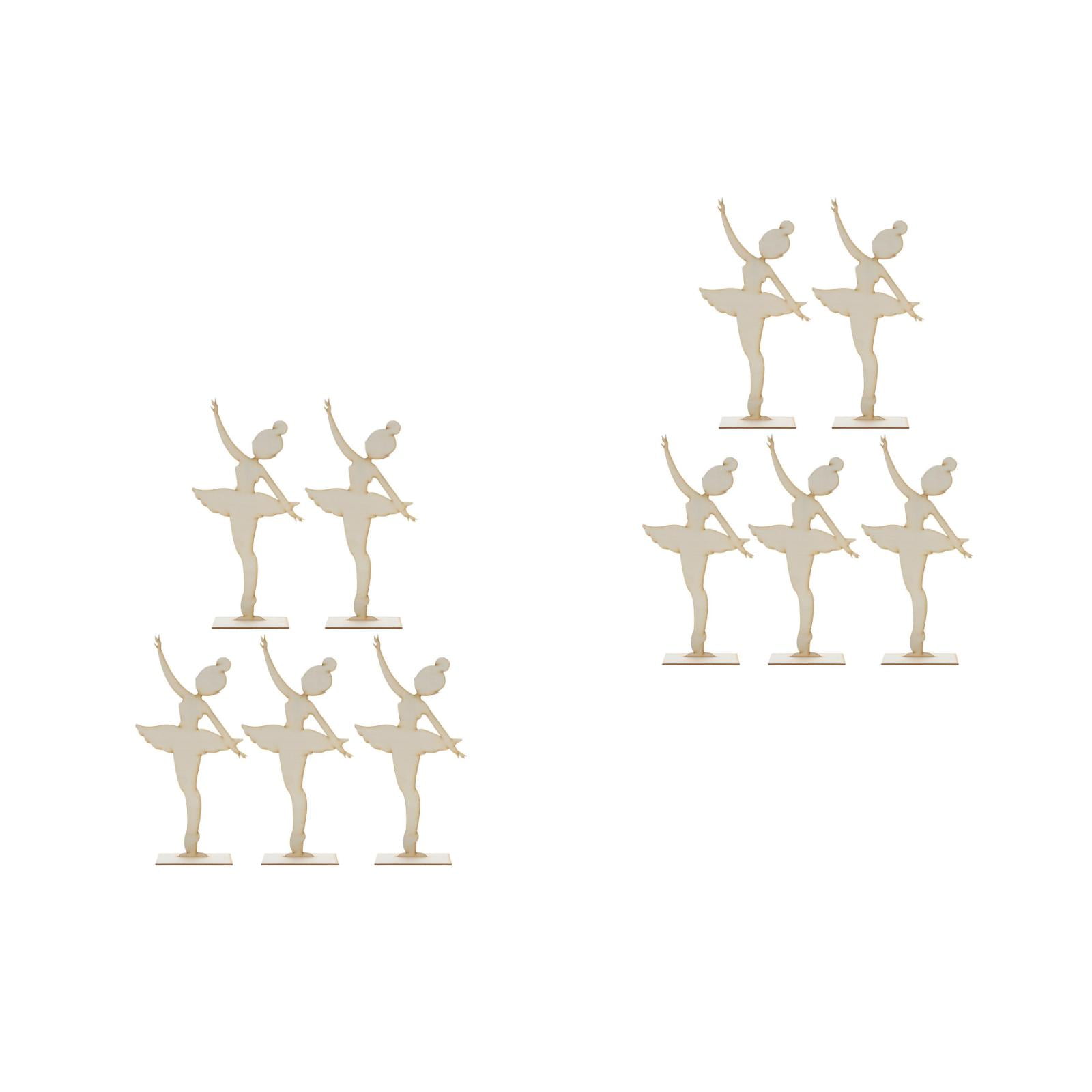OUNONA 10 pcs DIY Wooden Dancing girl Cutouts for Crafting and Home ...