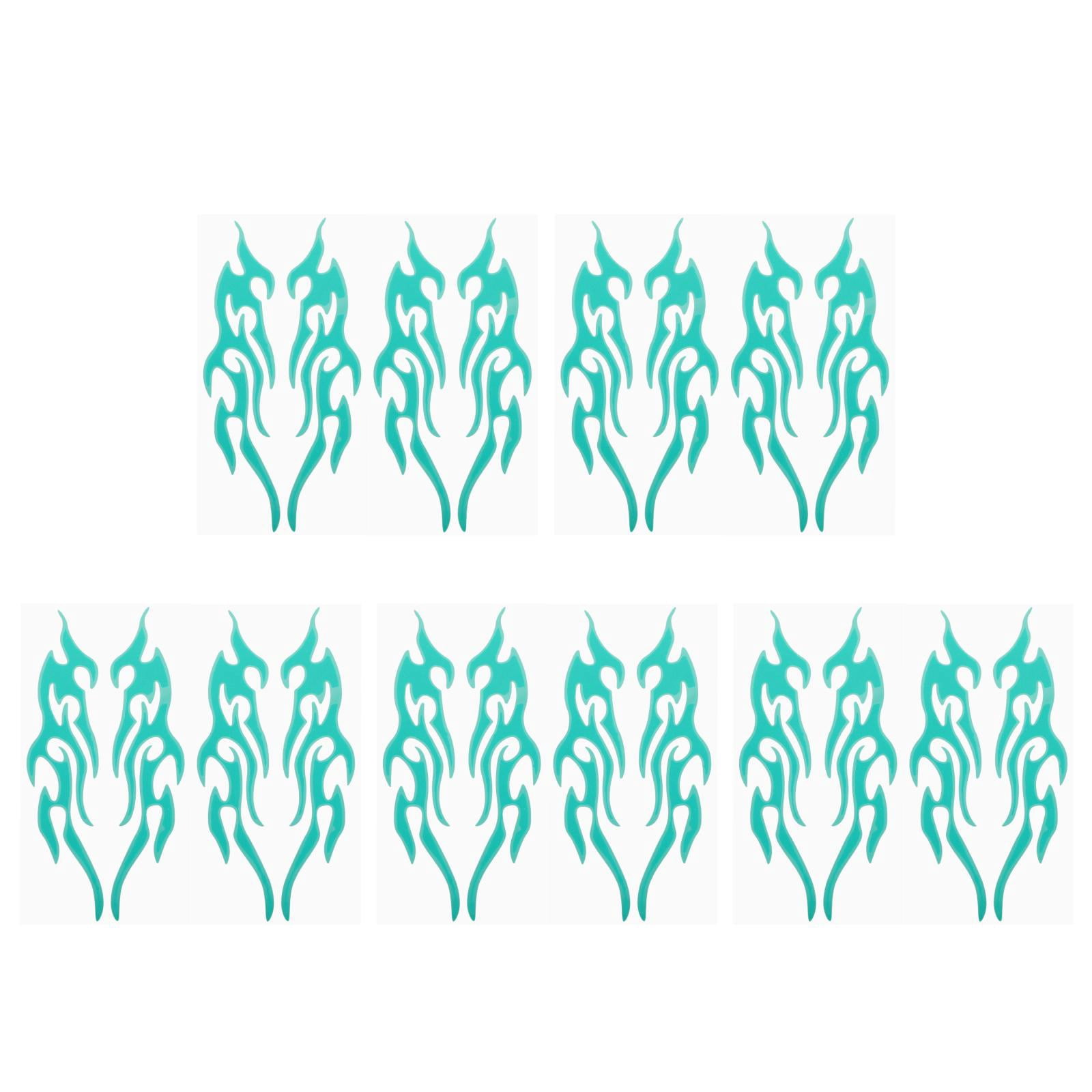 OUNONA 10 pcs Flame Decals Long Reflective Stripe Sticker Racing Car ...
