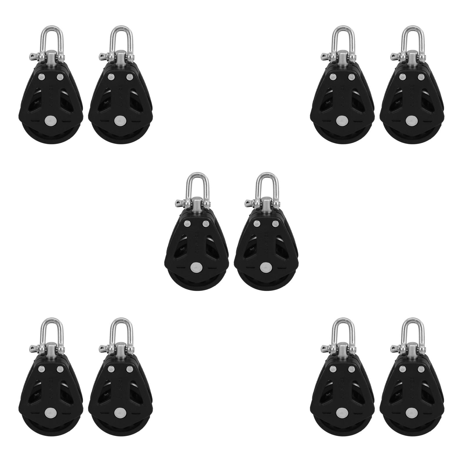 OUNONA 10 pcs Stainless Steel and Double Pulley Block Marine Sailboat ...