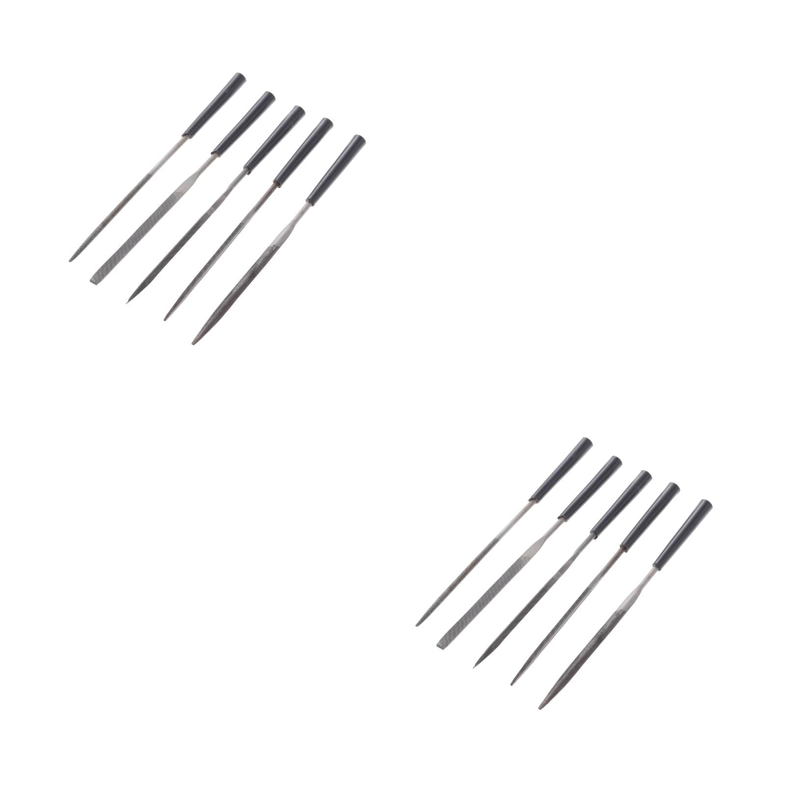 OUNONA 10 pcs Wood File Set 140x3mm Comfortable Hand Grip Handles Mini ...