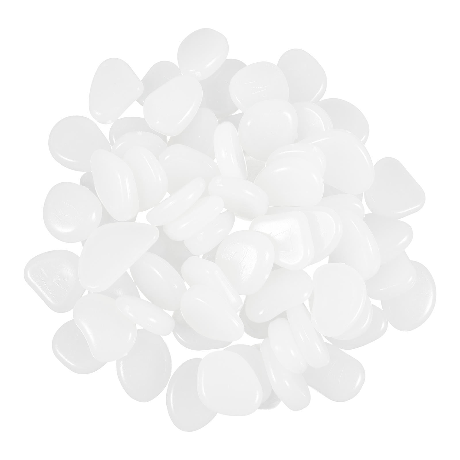OUNONA 100Pcs White Round Pebbles for Garden Aquarium Fish Tank ...