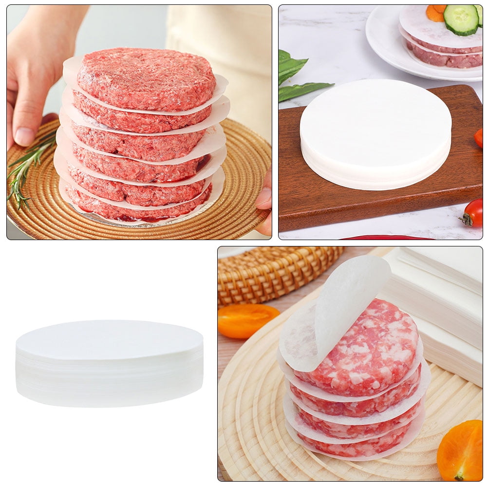 OUNONA 100 Pcs Hamburger Patty Papers Round Non-Stick Patty Papers ...