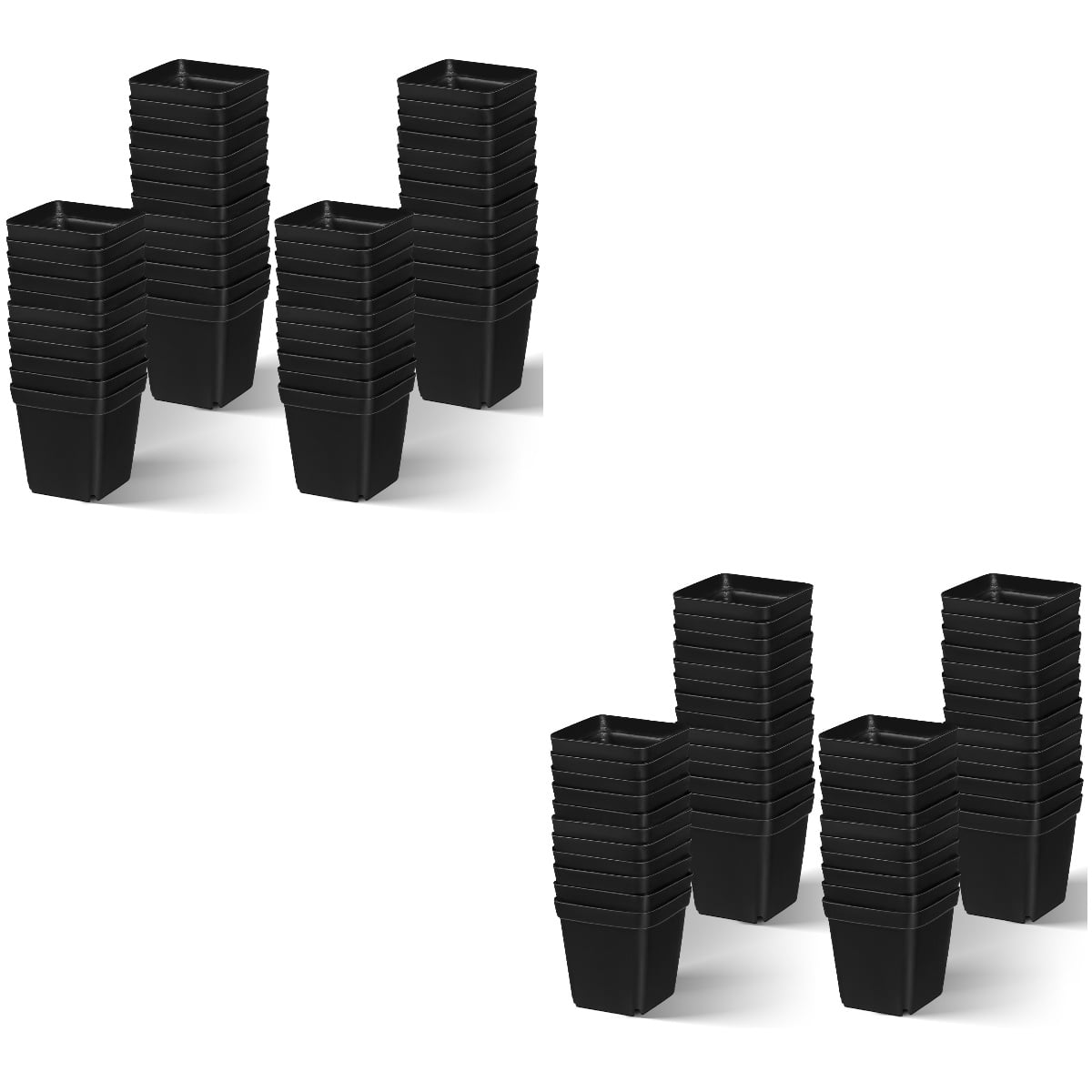 OUNONA 100 Pcs Plastic Flower Pots Small Square Nursery Plant Pots with ...
