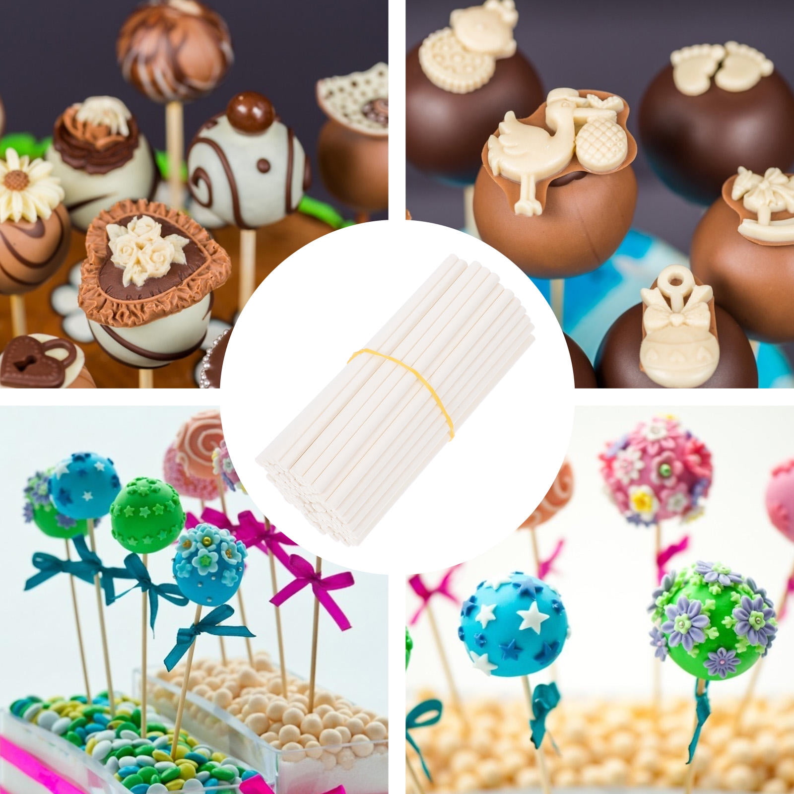 WEAVILUX Cakepop Sticks Paper 100Pcs 4 Inches - Walmart.com