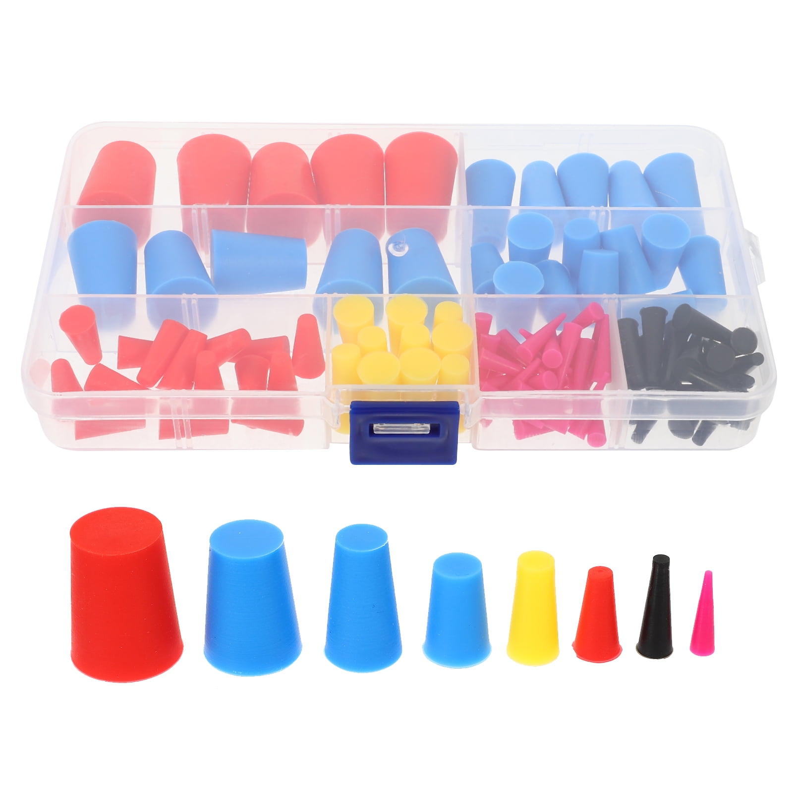 OUNONA 100 Pcs Tubes Plugs Tapered Caps Silicone Rubber Plug 2.50X2 ...