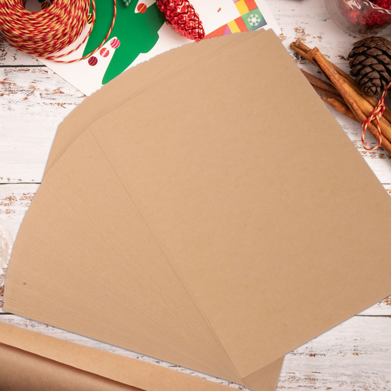 OUNONA 100 Sheets Brown Cardstock Kraft Paper Card Stock Printer Paper ...