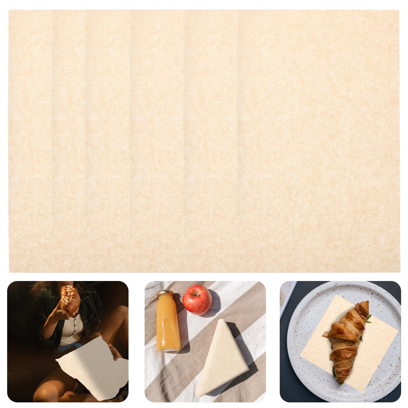 OUNONA 100 Sheets Food Sandwich Paper Food Wrapping Paper Baking Deli ...