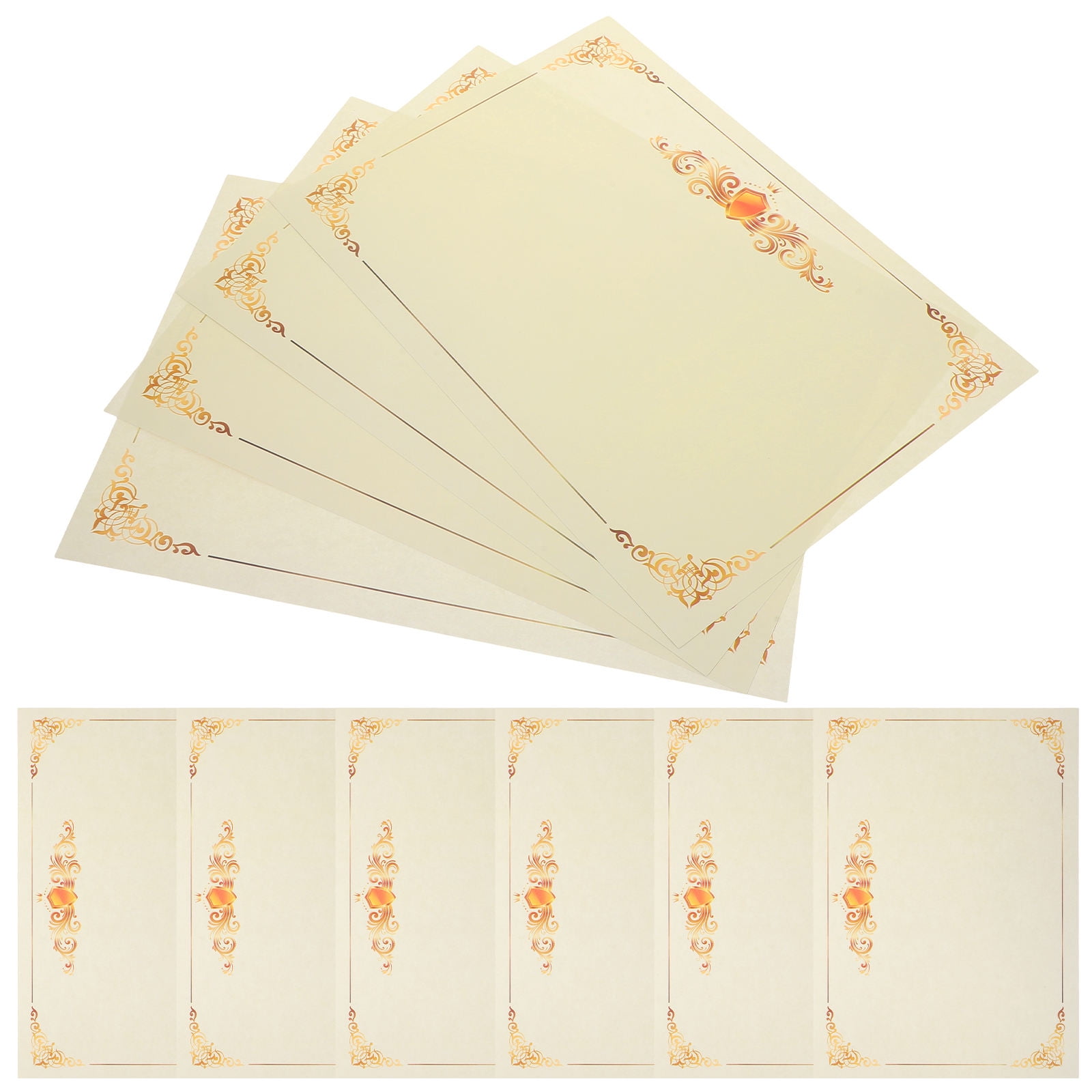 OUNONA 100 Sheets of Blank Certificate Paper Certificate Inner Paper ...