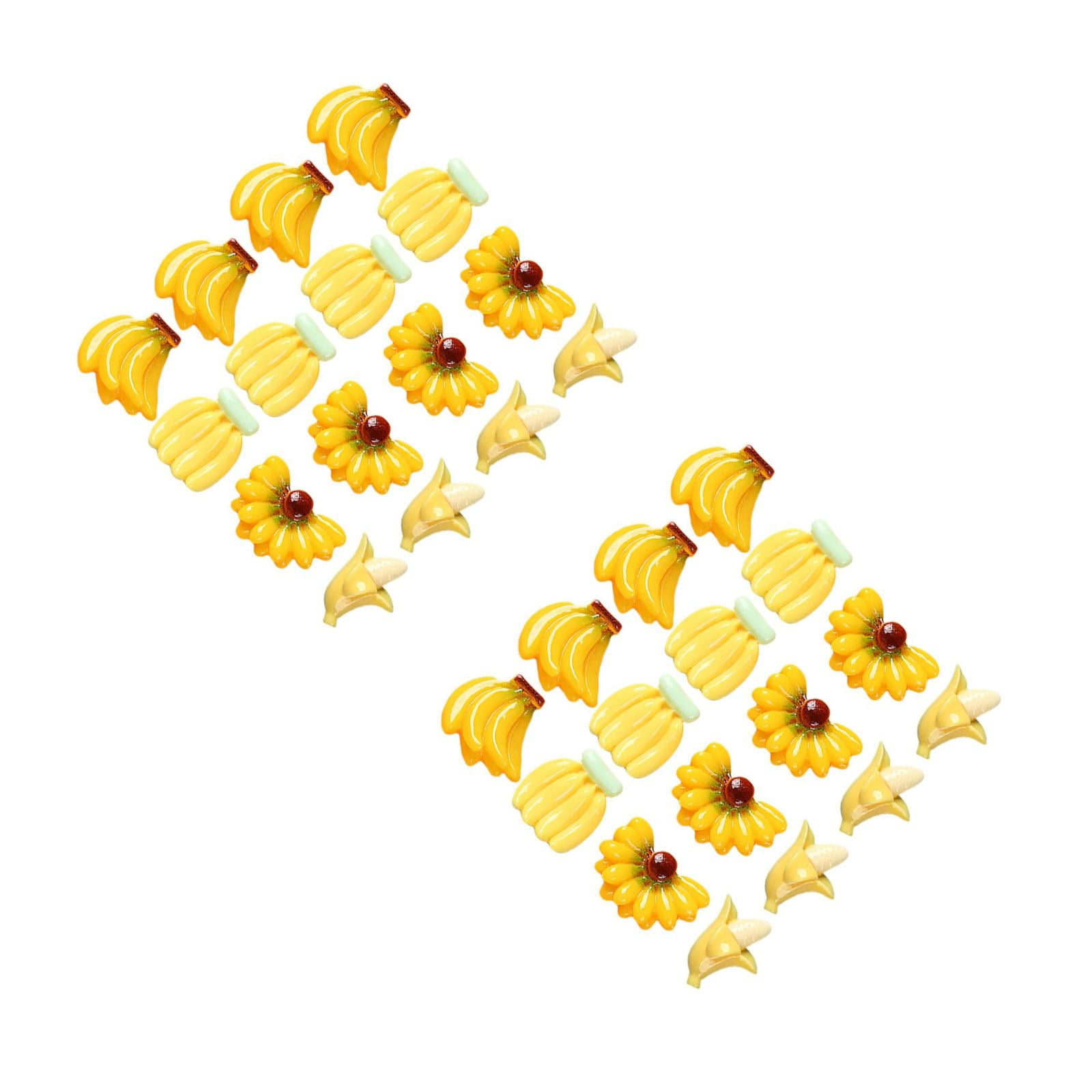 OUNONA 100 pcs Mini Artificial Bananas Miniature Artificial Bananas ...