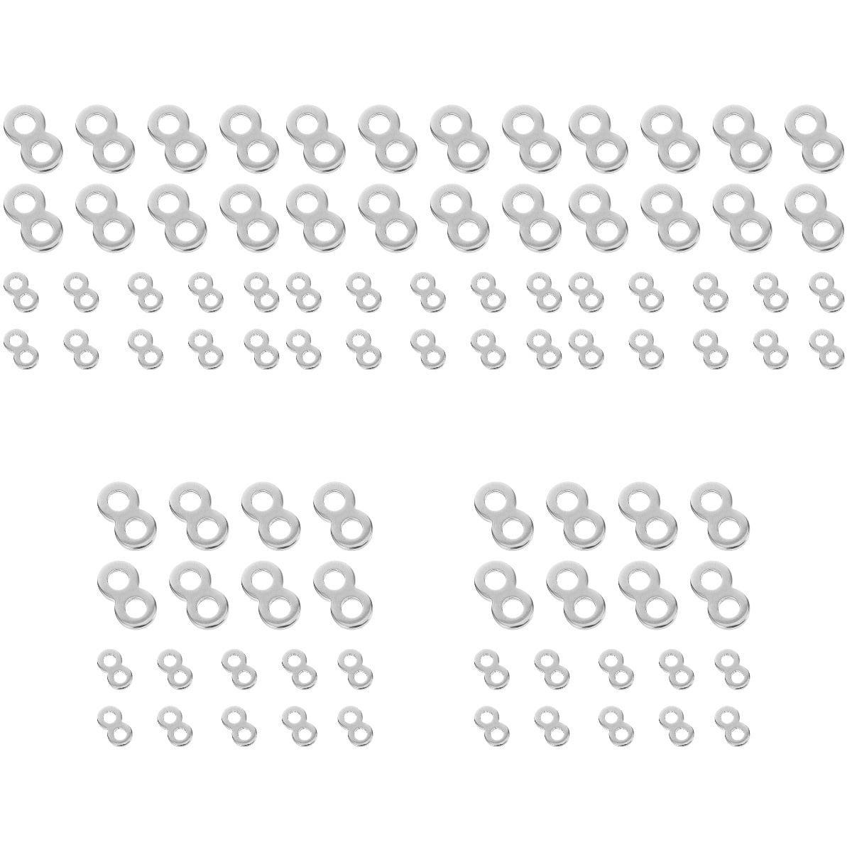 OUNONA 100 pcs Stainless Steel Tabletop Fasteners 8 Figure Fasteners ...
