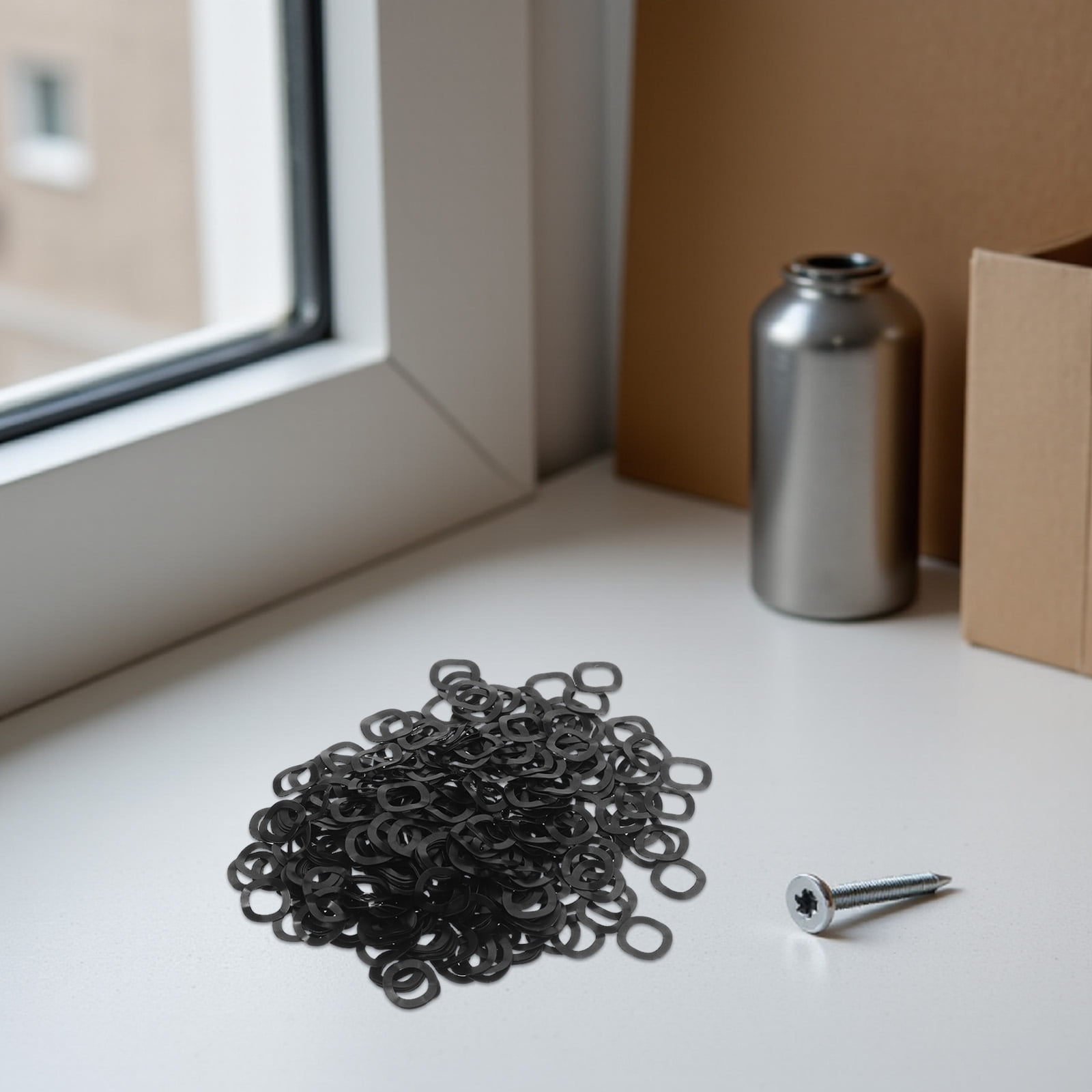 OUNONA 1000Pcs Black Metal Compression Wave Washers for Hardware and ...