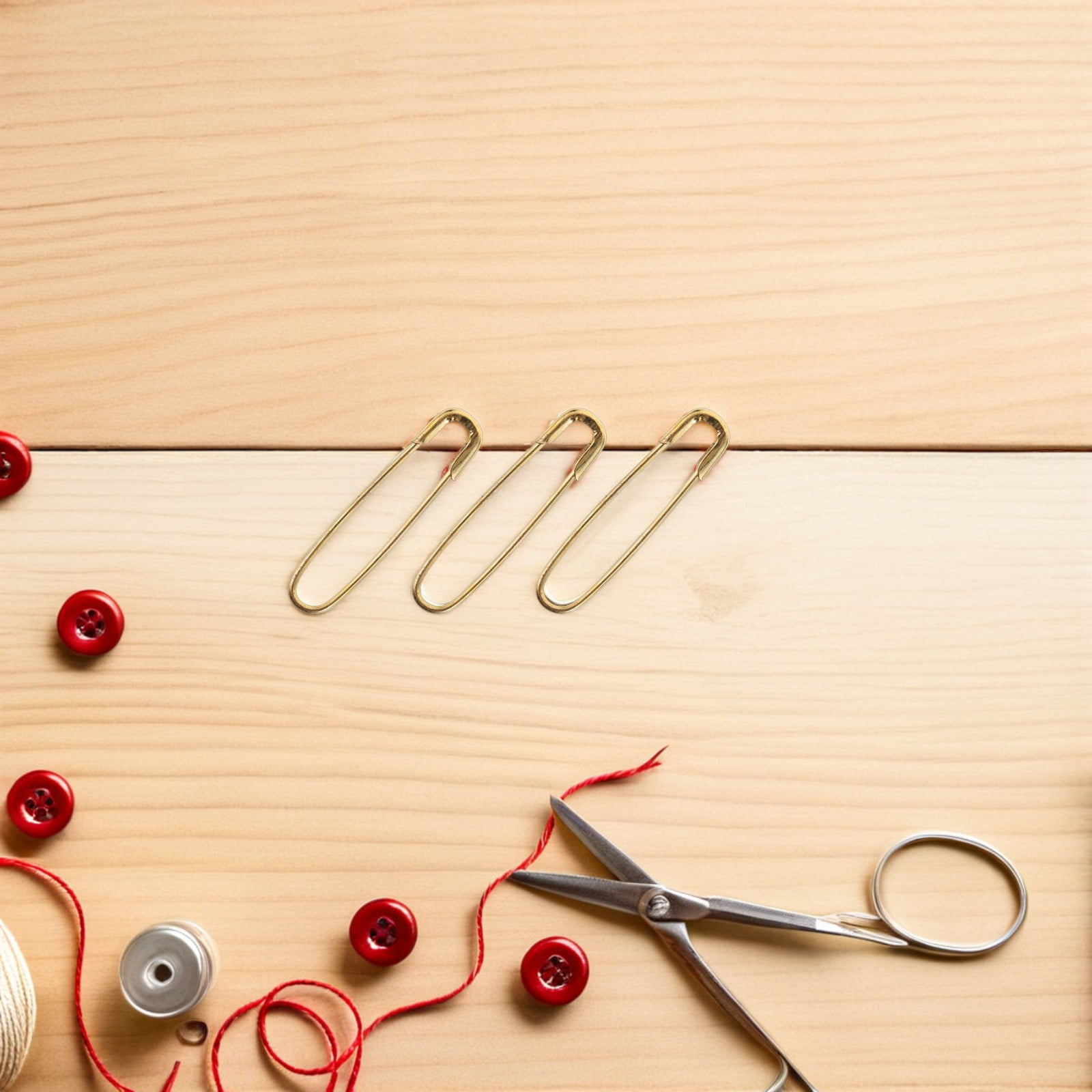 OUNONA 1000Pcs Safety Pins for Sewing Wooden Tags Golden Metal Pins for ...