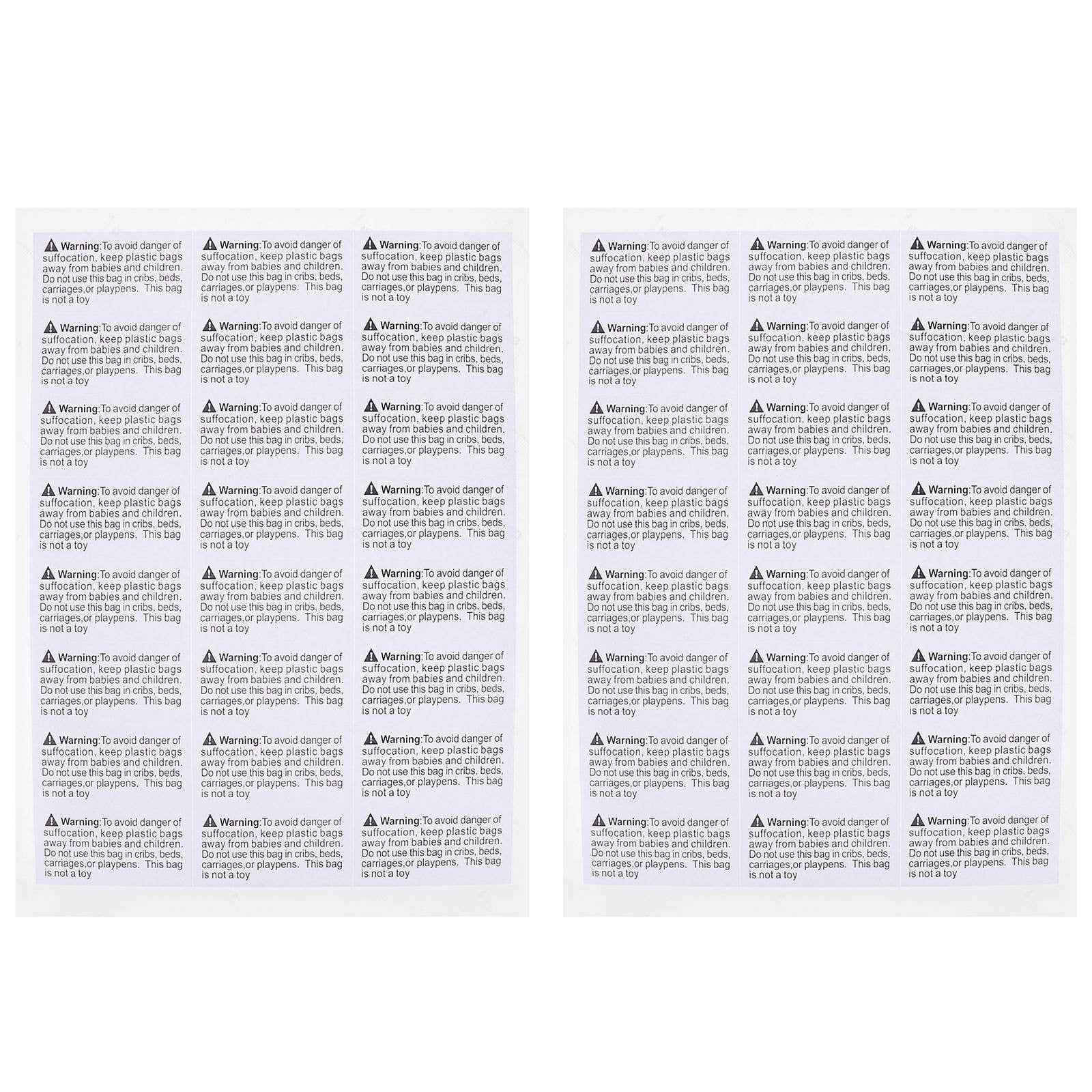 OUNONA 1000pcs White Packing Labels with Suffocation Warning Stickers ...
