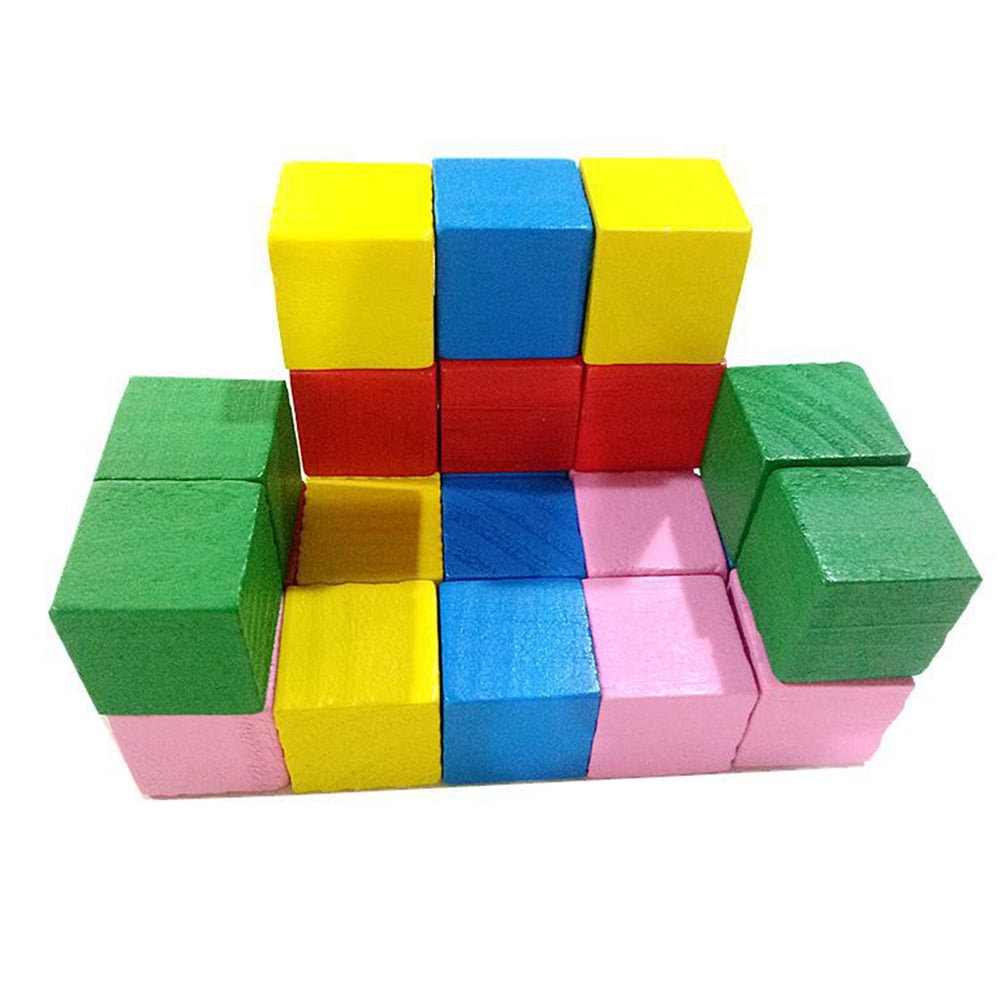 OUNONA 100PCS Early Childhood Education Cubic Volume Wood Square ...