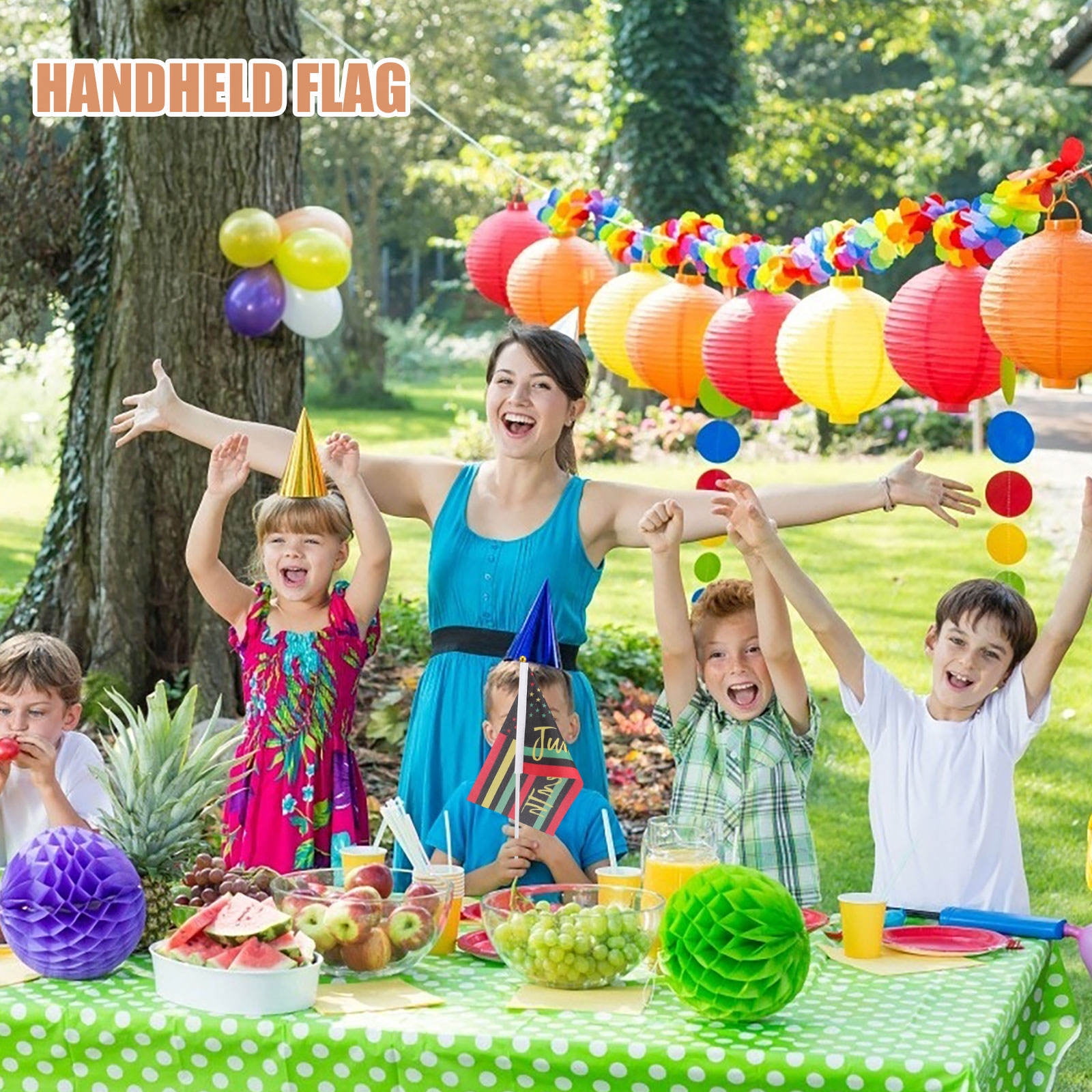 OUNONA 100PCS Small Handheld Flags African American Hand Waving Flags ...