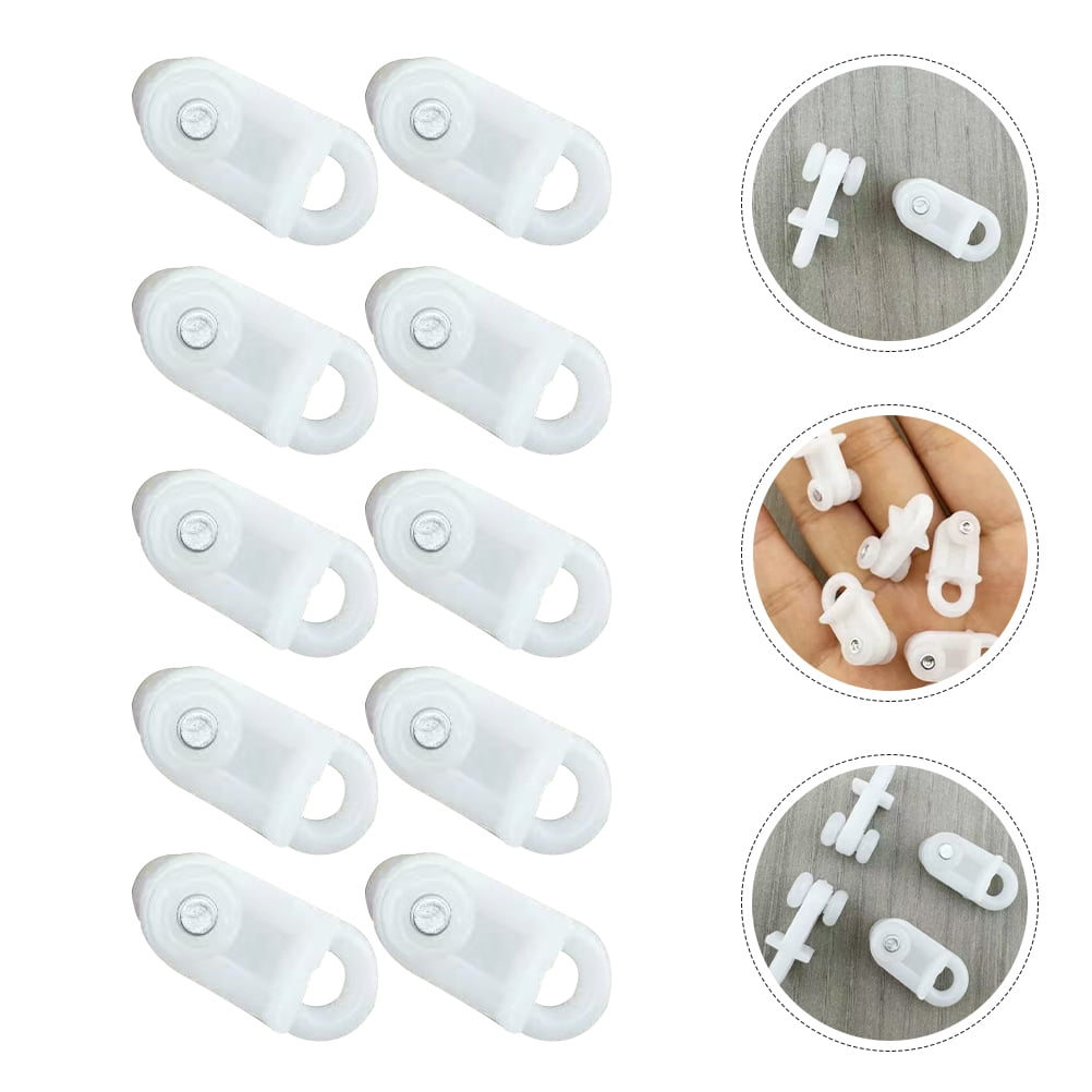 FOLOYORI Ceiling Mount Curtain Track Gliders White 100Pcs 0.4X0.3X0.1In ...