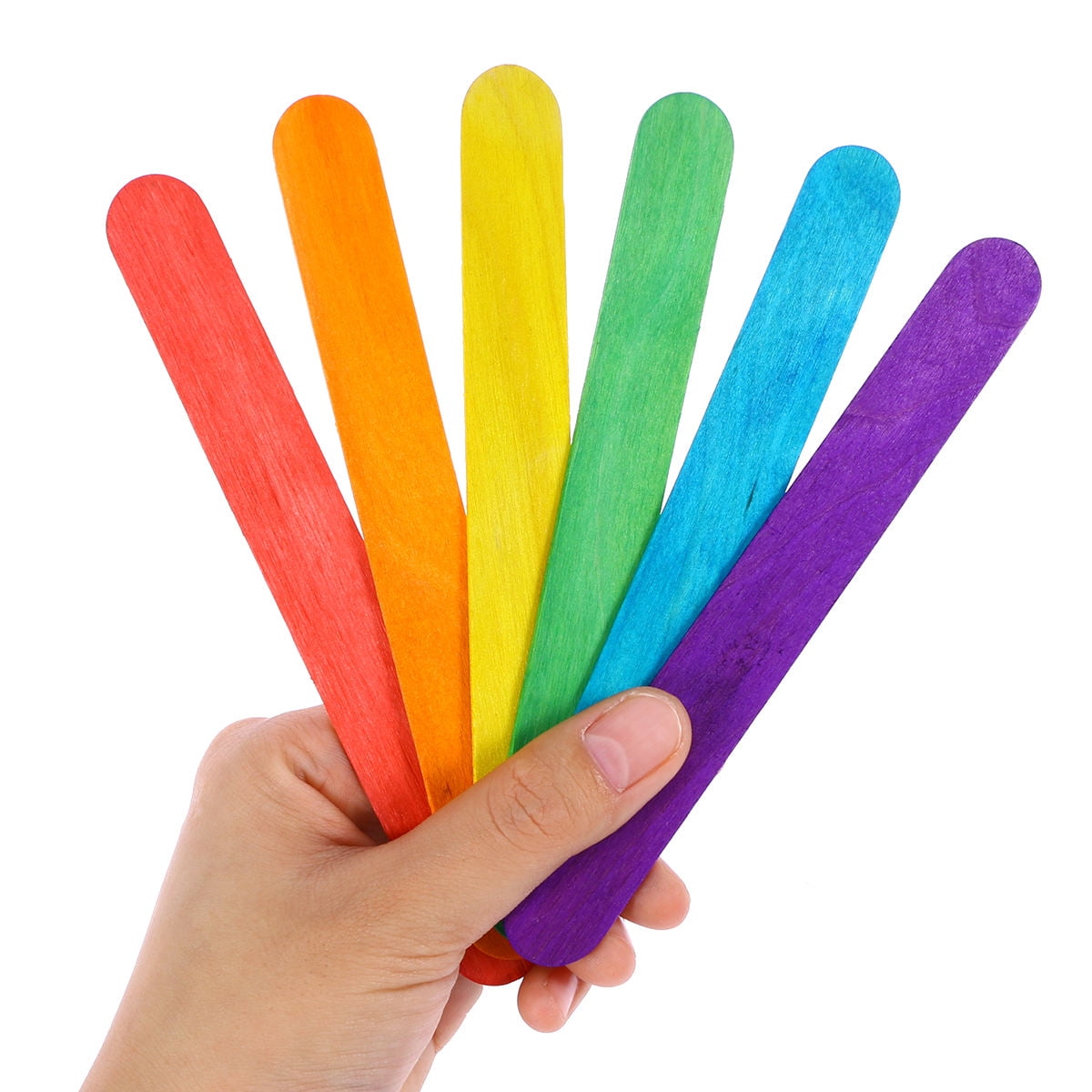 OUNONA Colored Wood Craft Sticks for DIY Perfect for Classroom and ...