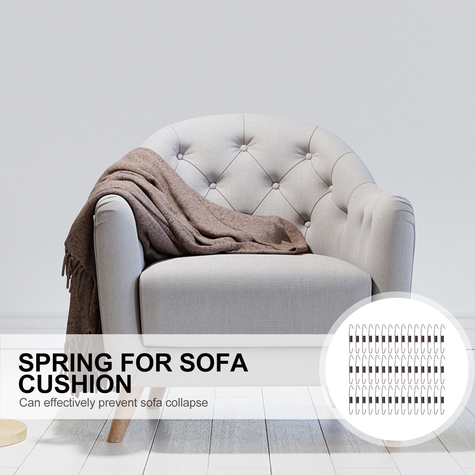 OUNONA Sofa Spring Hooks Steel Material Black for Home Sofa Maintenance ...