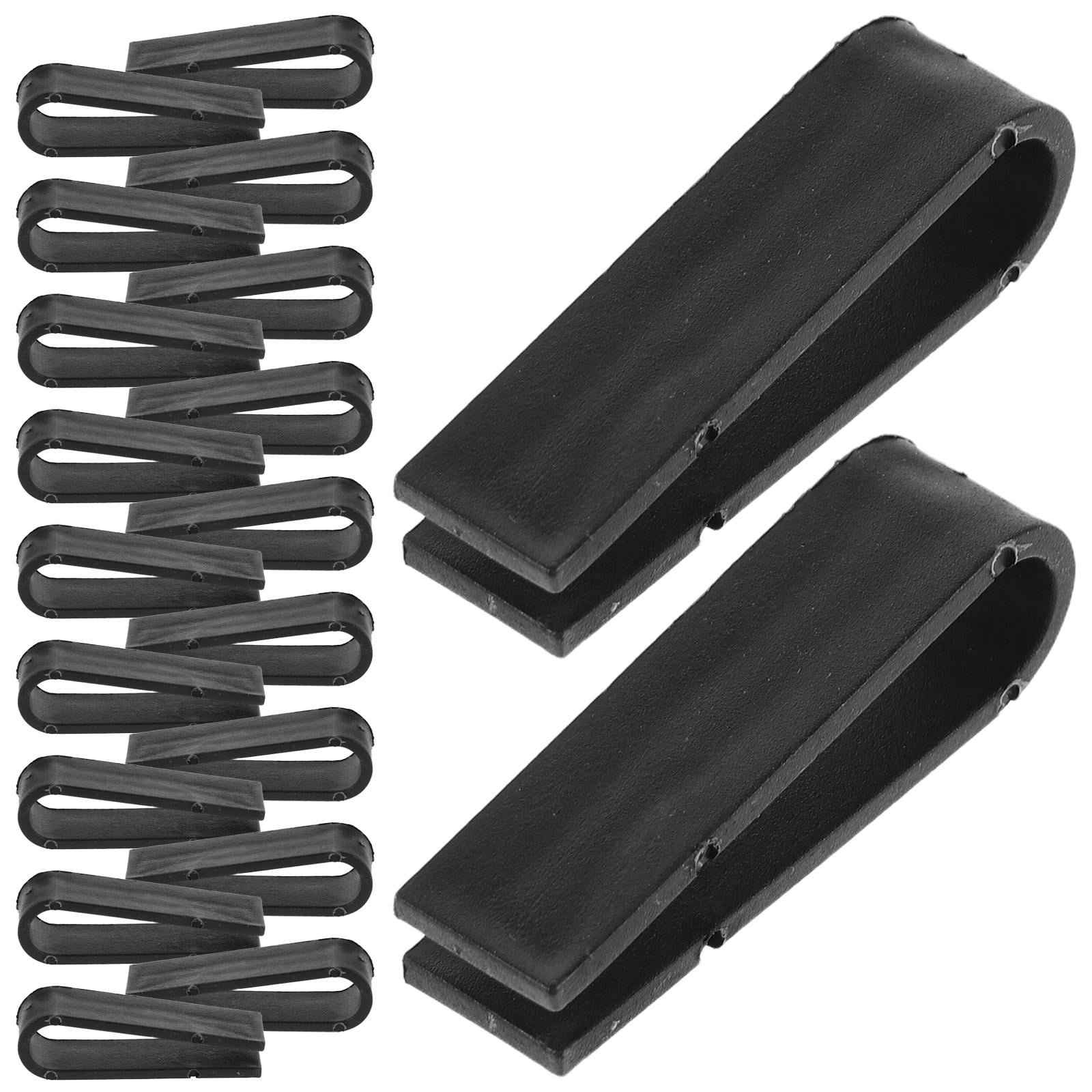 OUNONA 100Pcs Mirror Clips Solid Black Plastic Mounting Hardware with ...